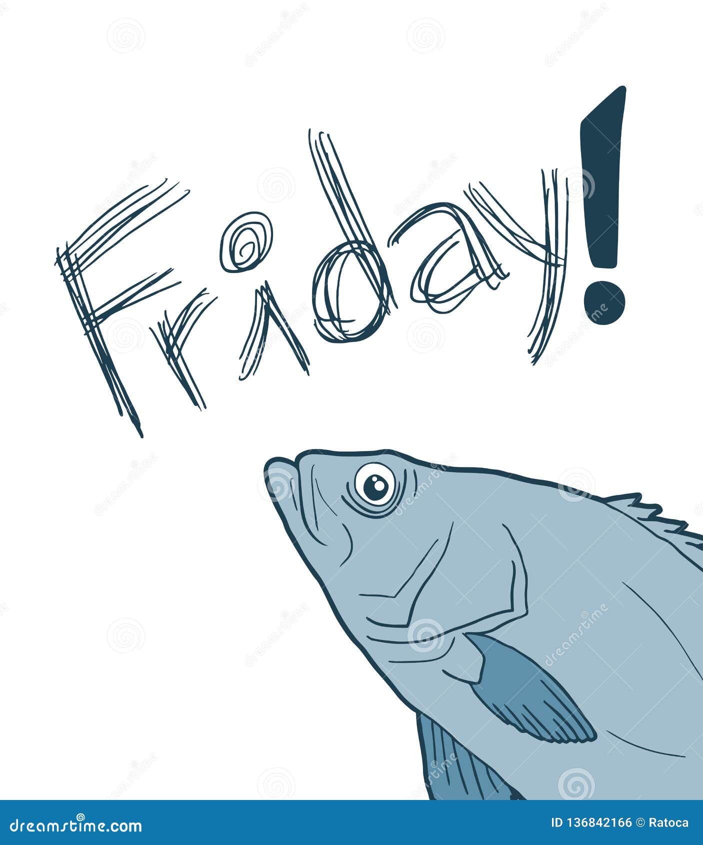 Fish and Funny Friday Message Design Stock Vector - Illustration of ...