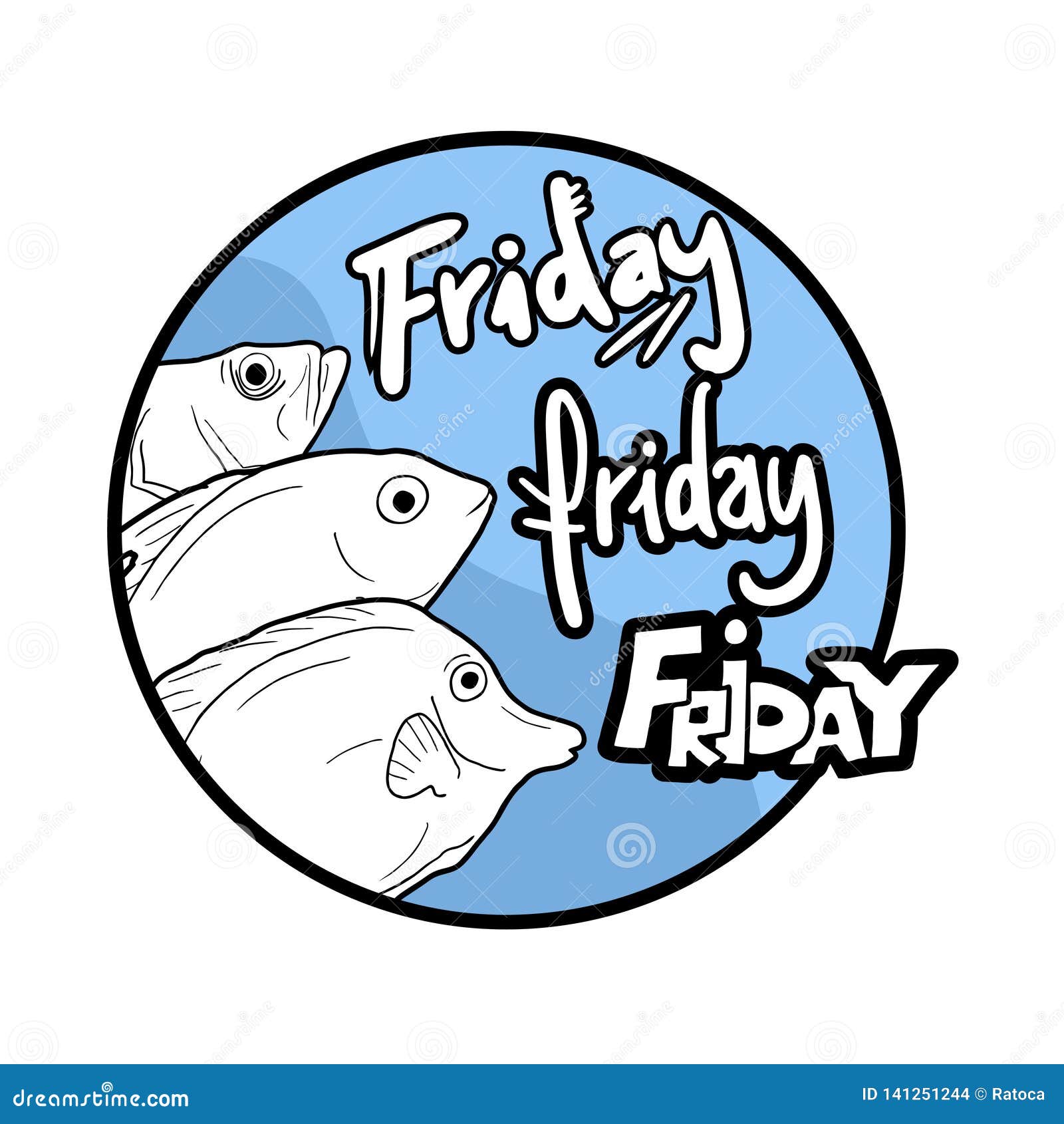 Fish and Funny Friday Message Design Stock Vector - Illustration of ...