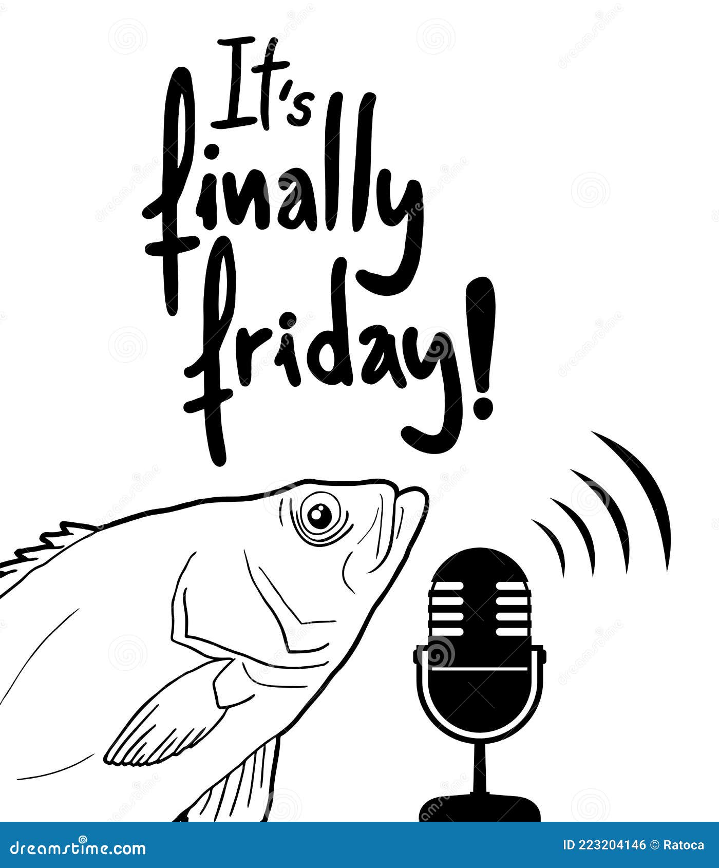 Fish and Funny Friday Message Design Stock Vector - Illustration of ...
