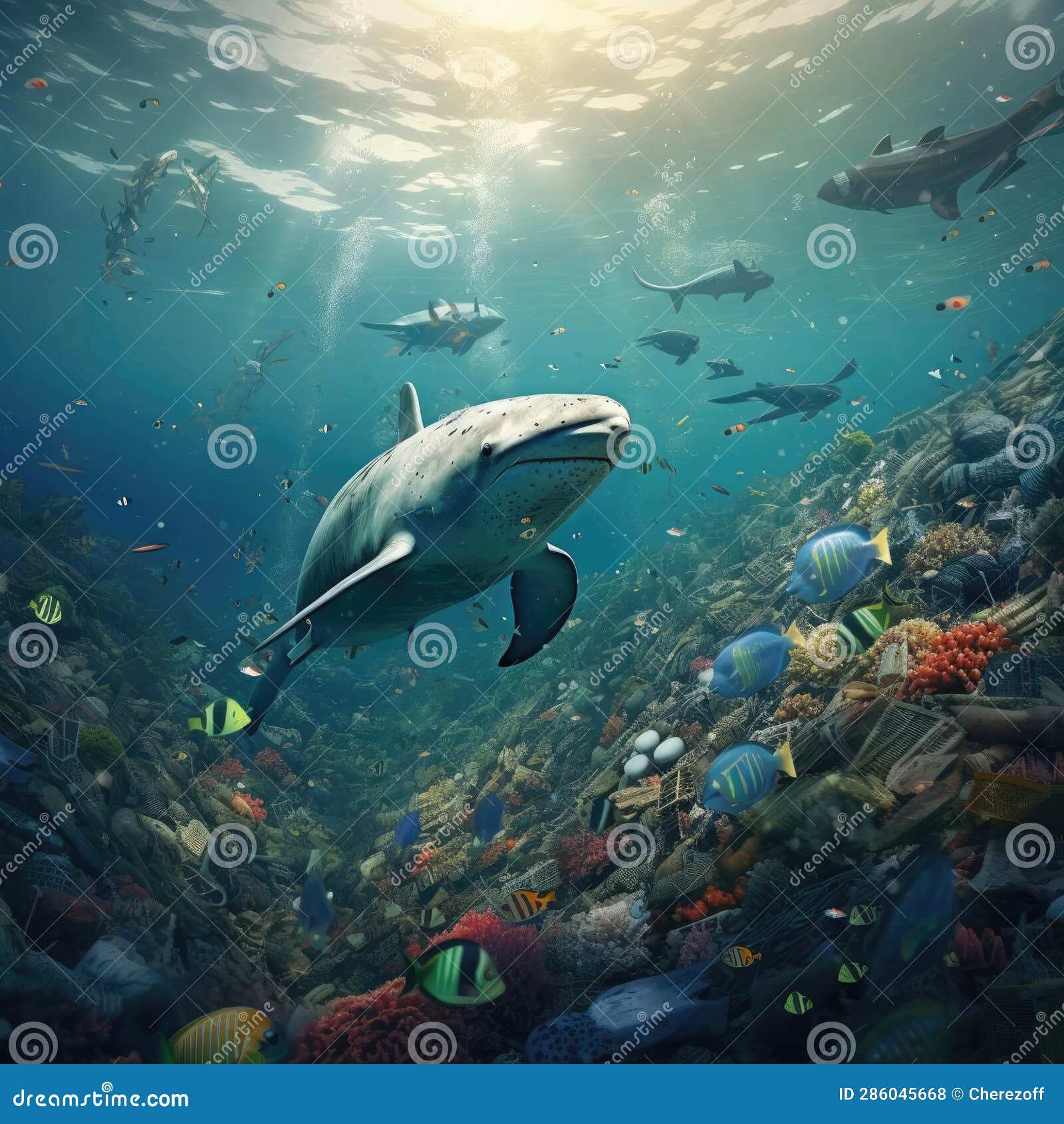 Fish in Garbage in the Ocean Stock Photo - Image of save, aquatic ...