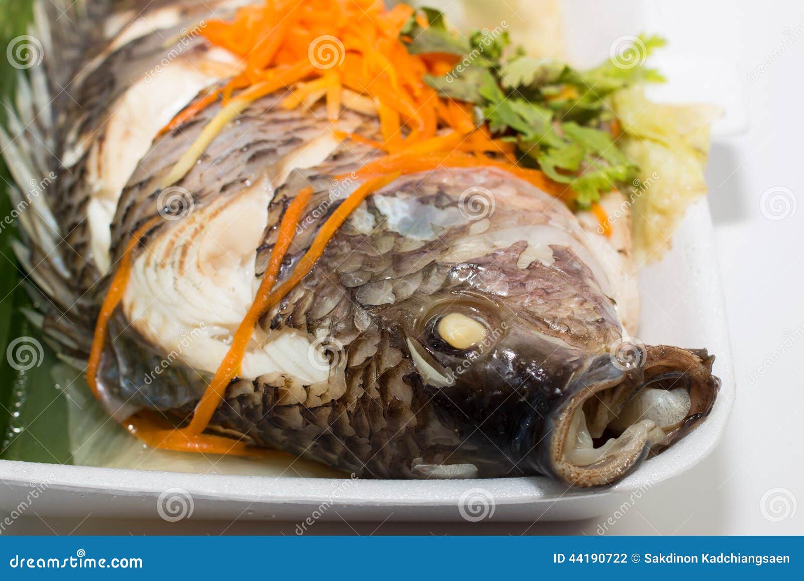 Fish Garnish with Vegetables Stock Photo - Image of nutrition, fresh ...