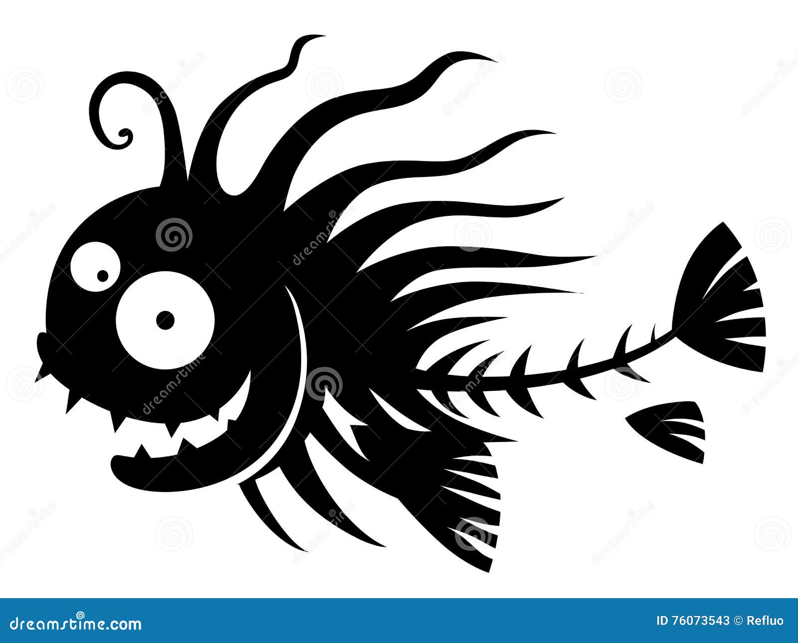 Fish ghost stock vector. Illustration of grim, spooky - 76073543