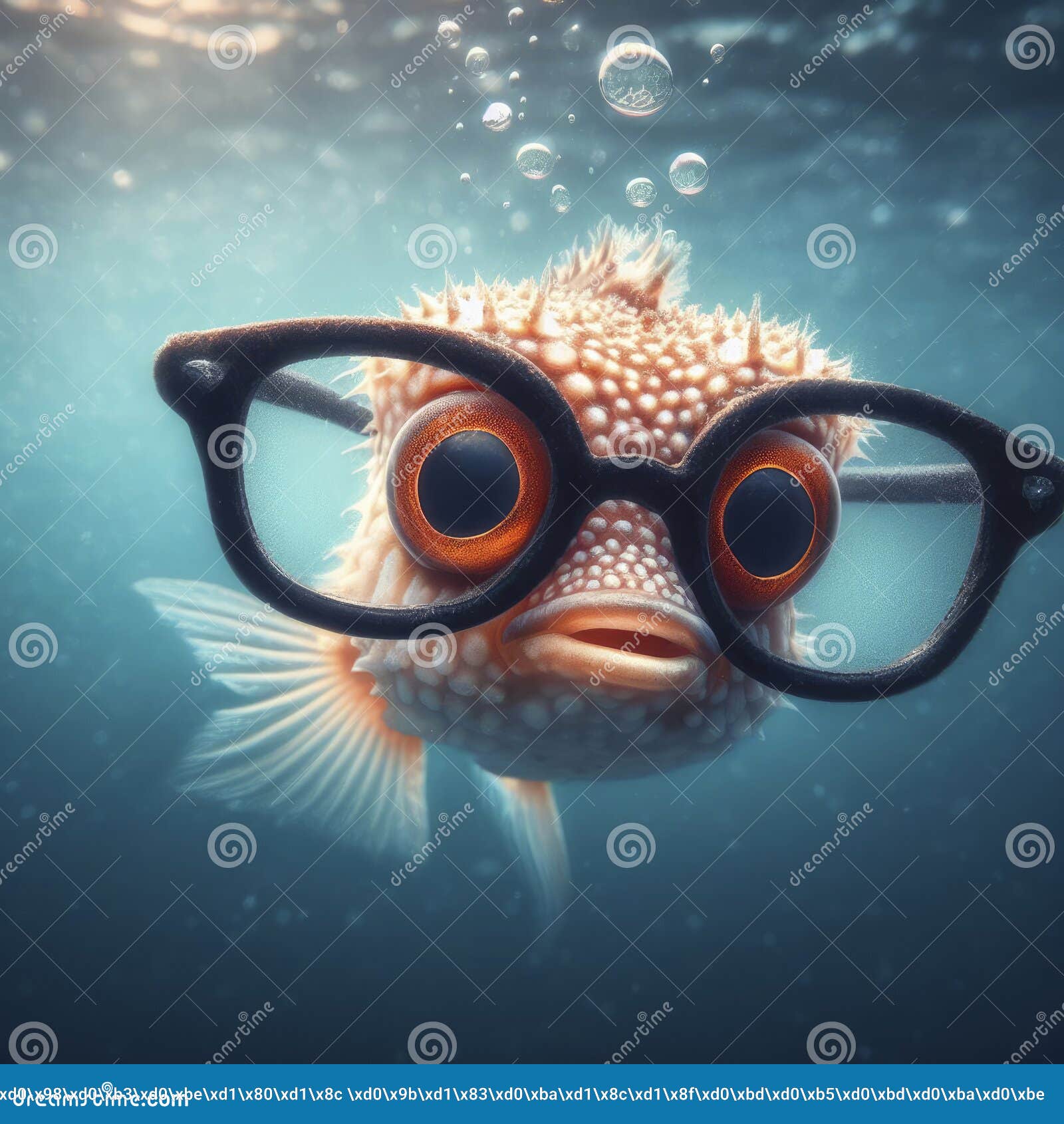 Fish with Glasses Underwater. Ai Generative Stock Illustration ...