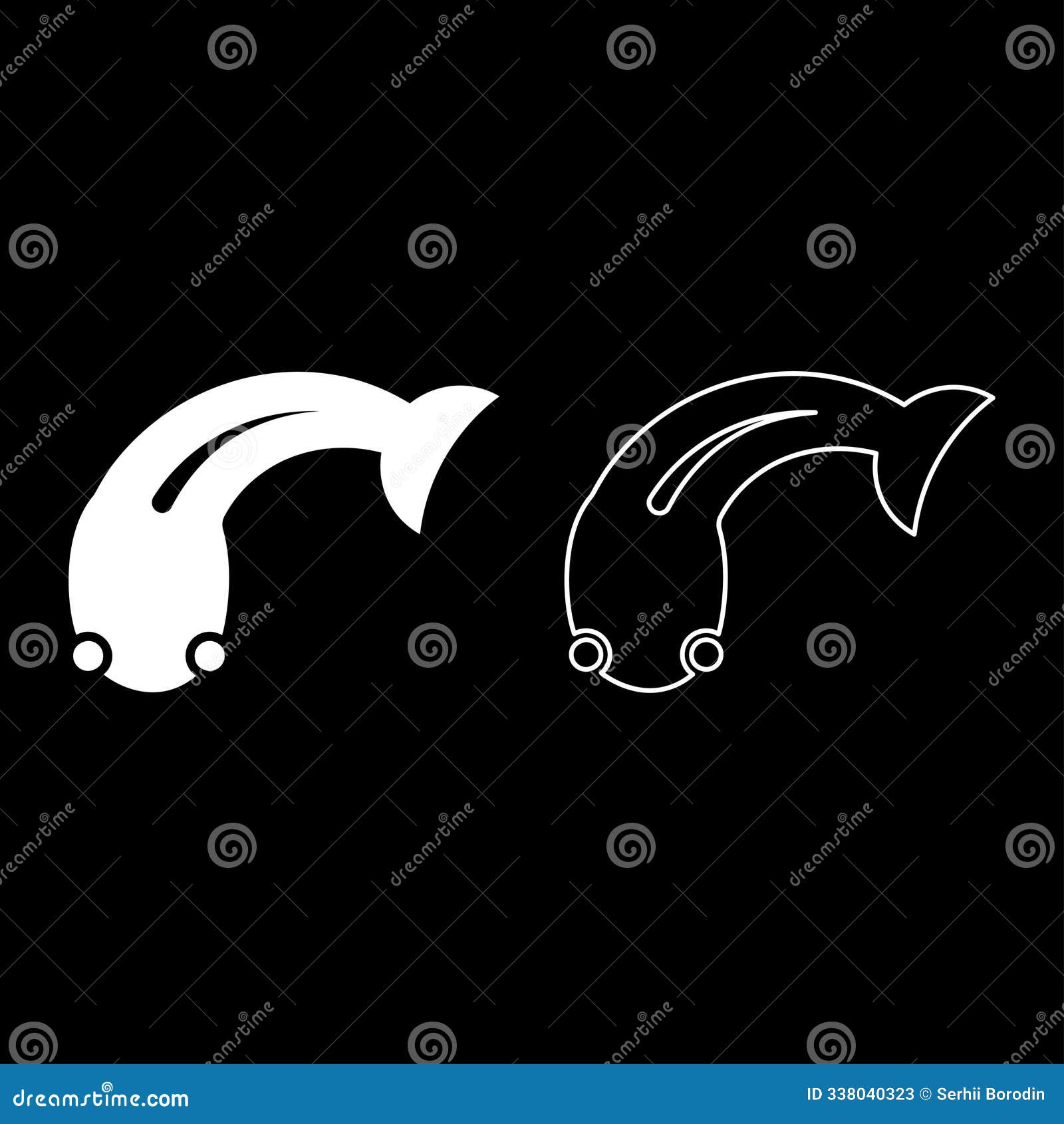 Fish Goby Set Icon White Color Vector Illustration Image Solid Fill ...