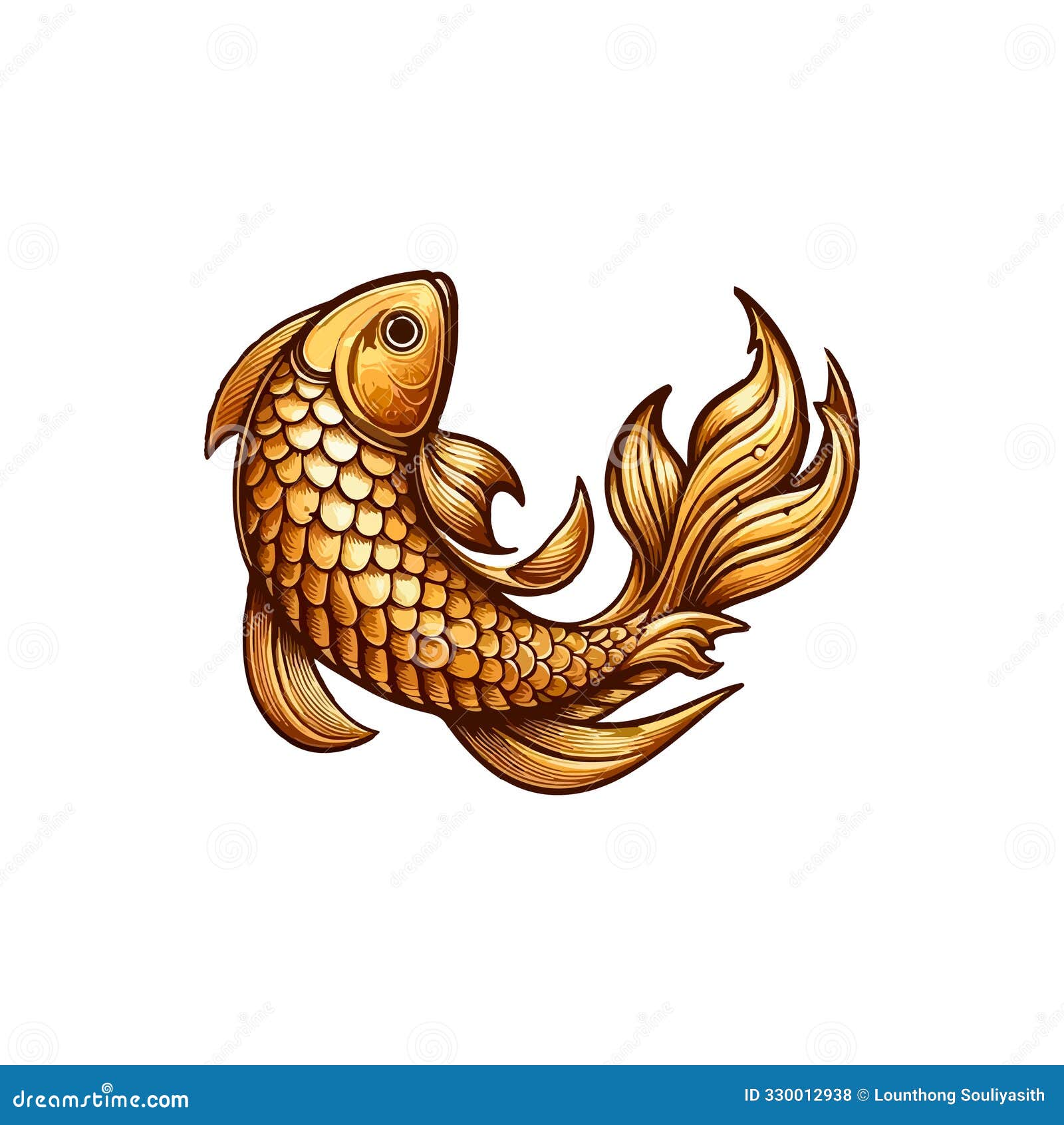 Fish Gold Beautiful, Fish Gold Beautiful Illustration, Ai Stock ...