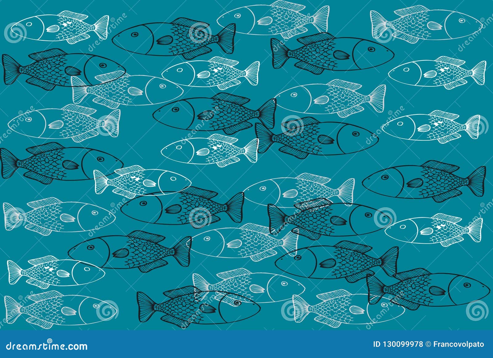 Graphical Fish Skeleton Isolated On Black Background, Vector ...