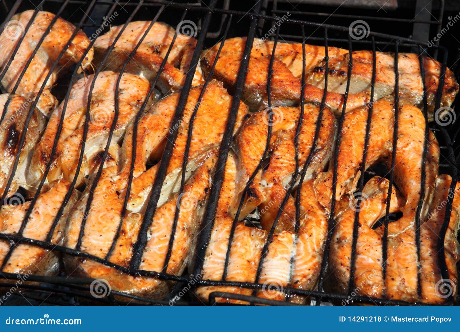 Fish on a grill stock photo. Image of summer, food, flame - 14291218