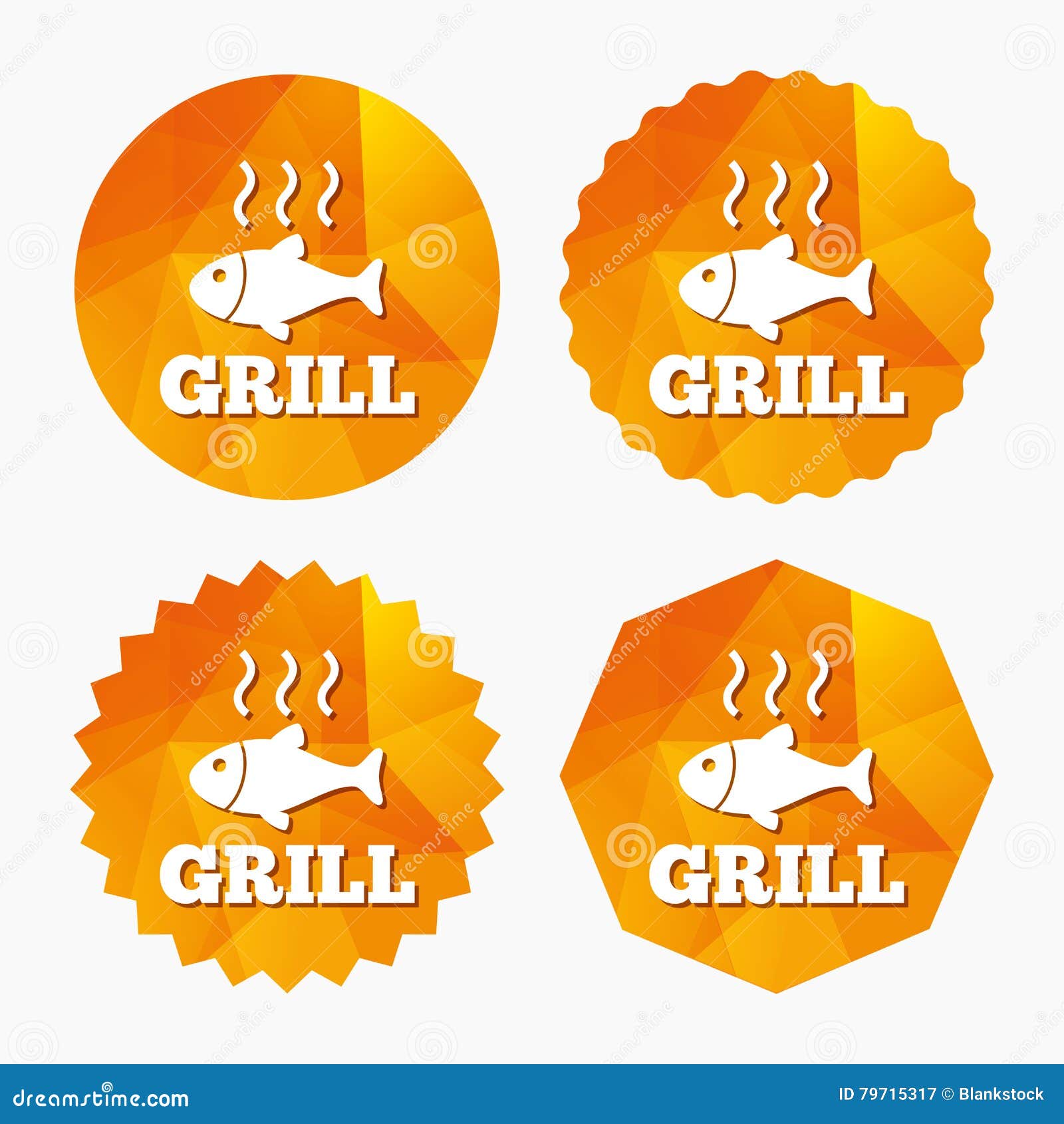 Fish Grill Hot Icon. Cook or Fry Fish Symbol. Stock Vector ...
