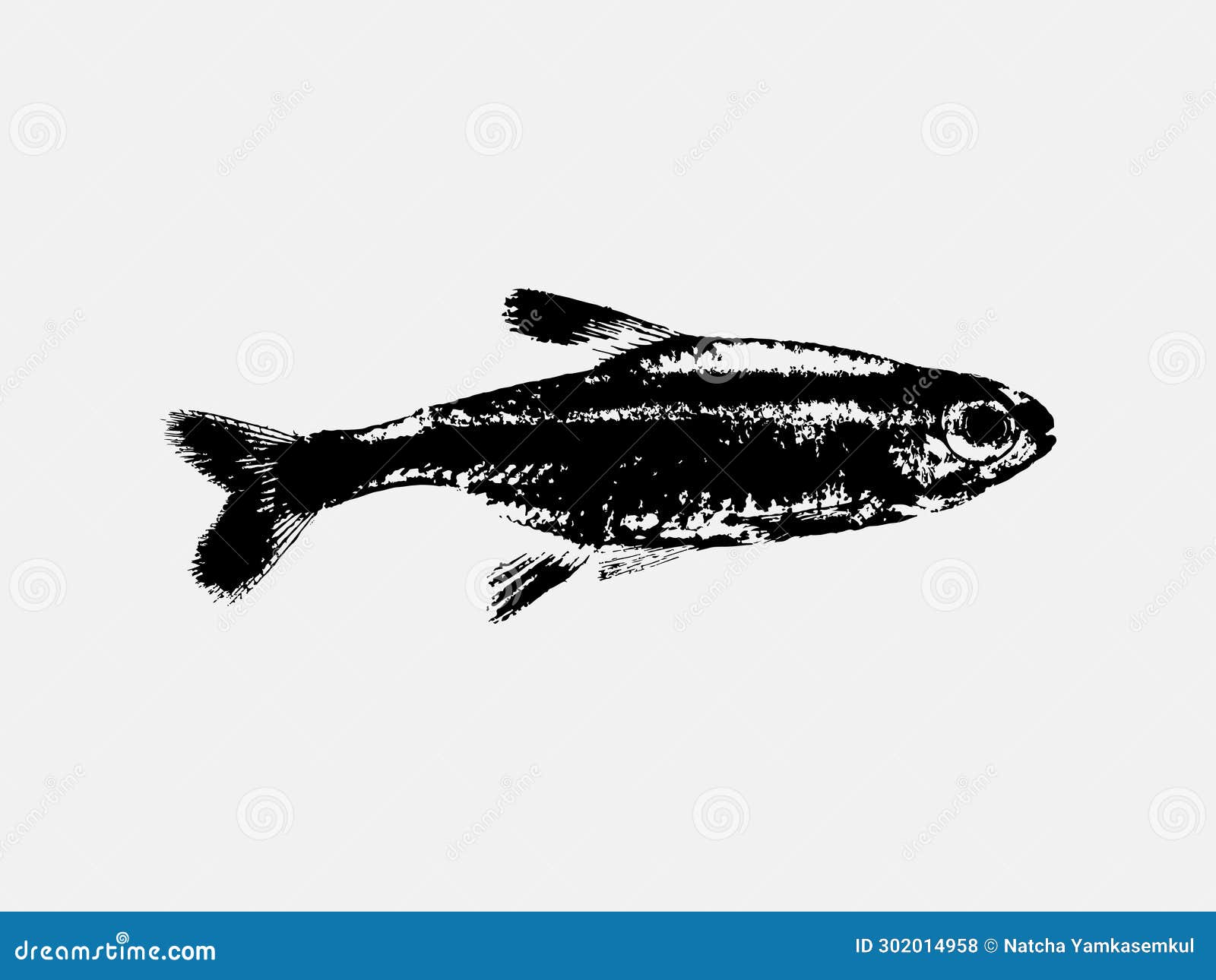 Fish in Hand Draw. Fish Hand Drawing Vintage Engraving Illustration ...