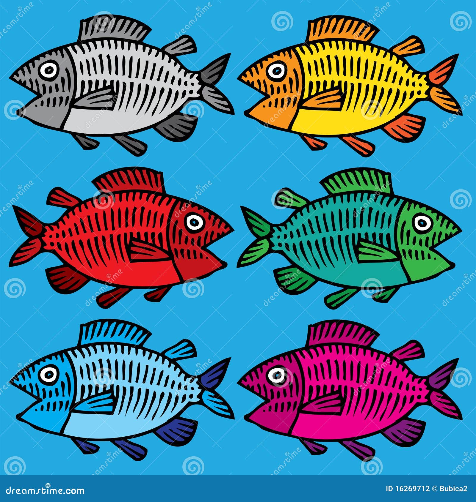 Fish Hand Drawing Colored Vector Illustration | CartoonDealer.com #16269712