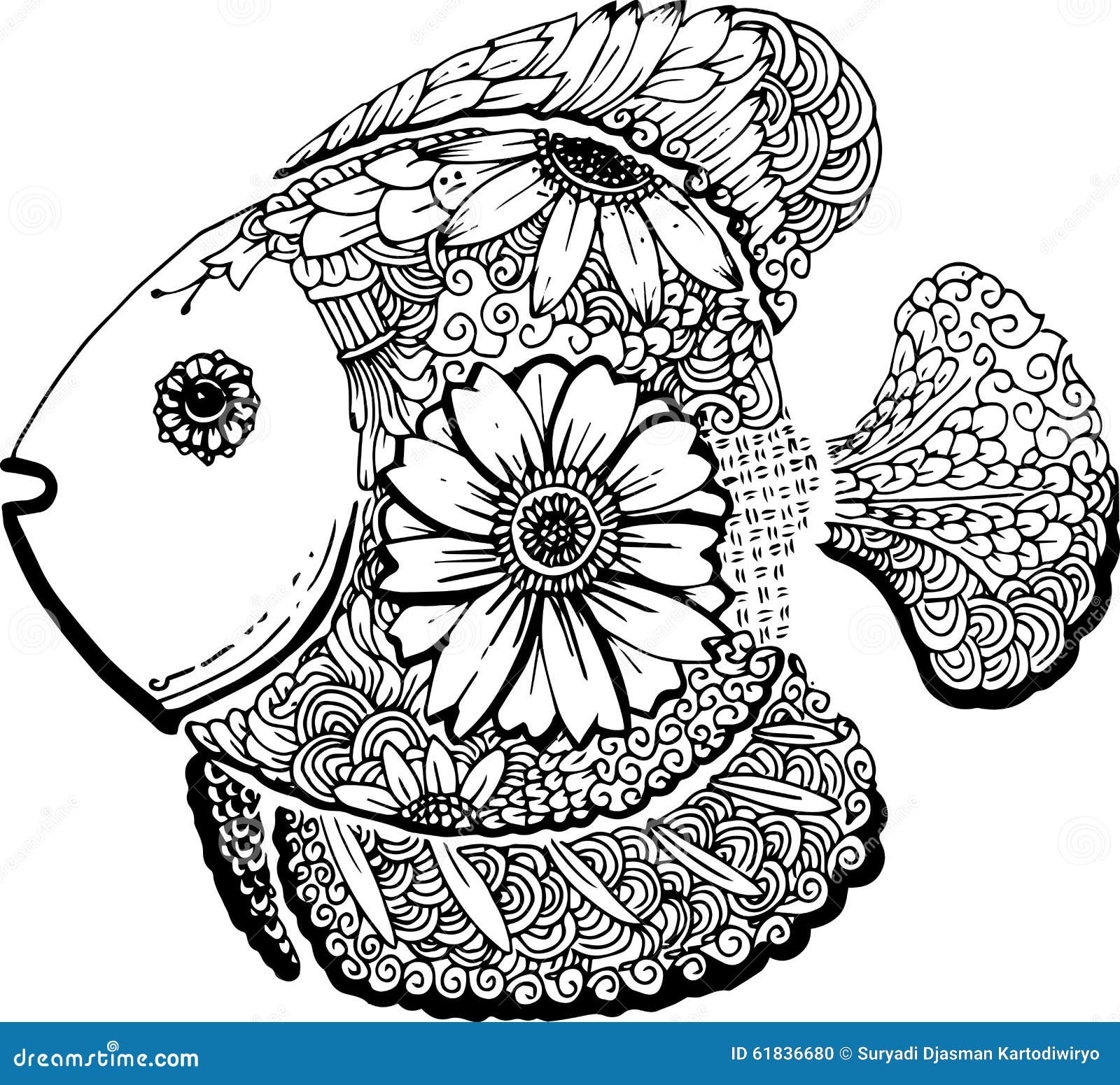 Fish hand drawn doodle stock illustration. Illustration of isolated ...