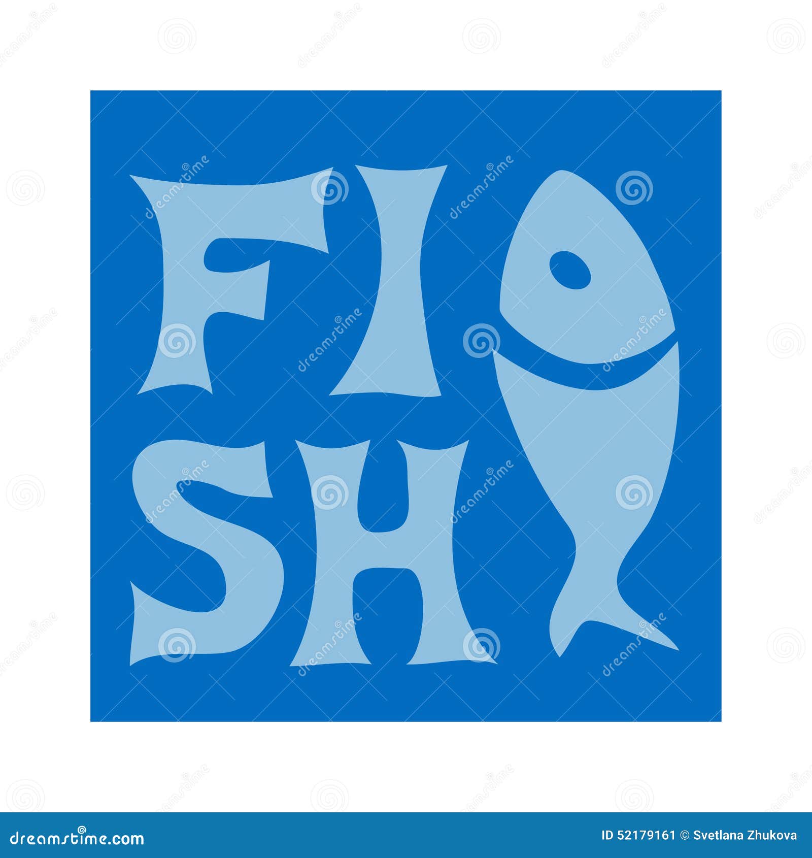 Fish hand drawn letters stock vector. Illustration of nature - 52179161