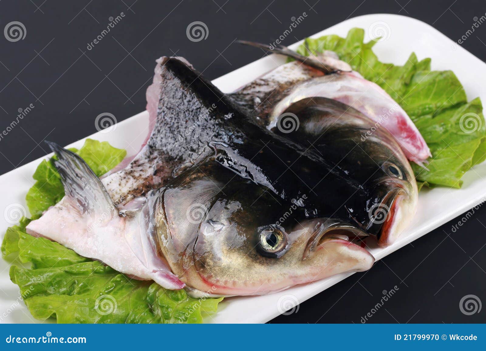 Fish head stock photo. Image of bighead, black, vegetables - 21799970