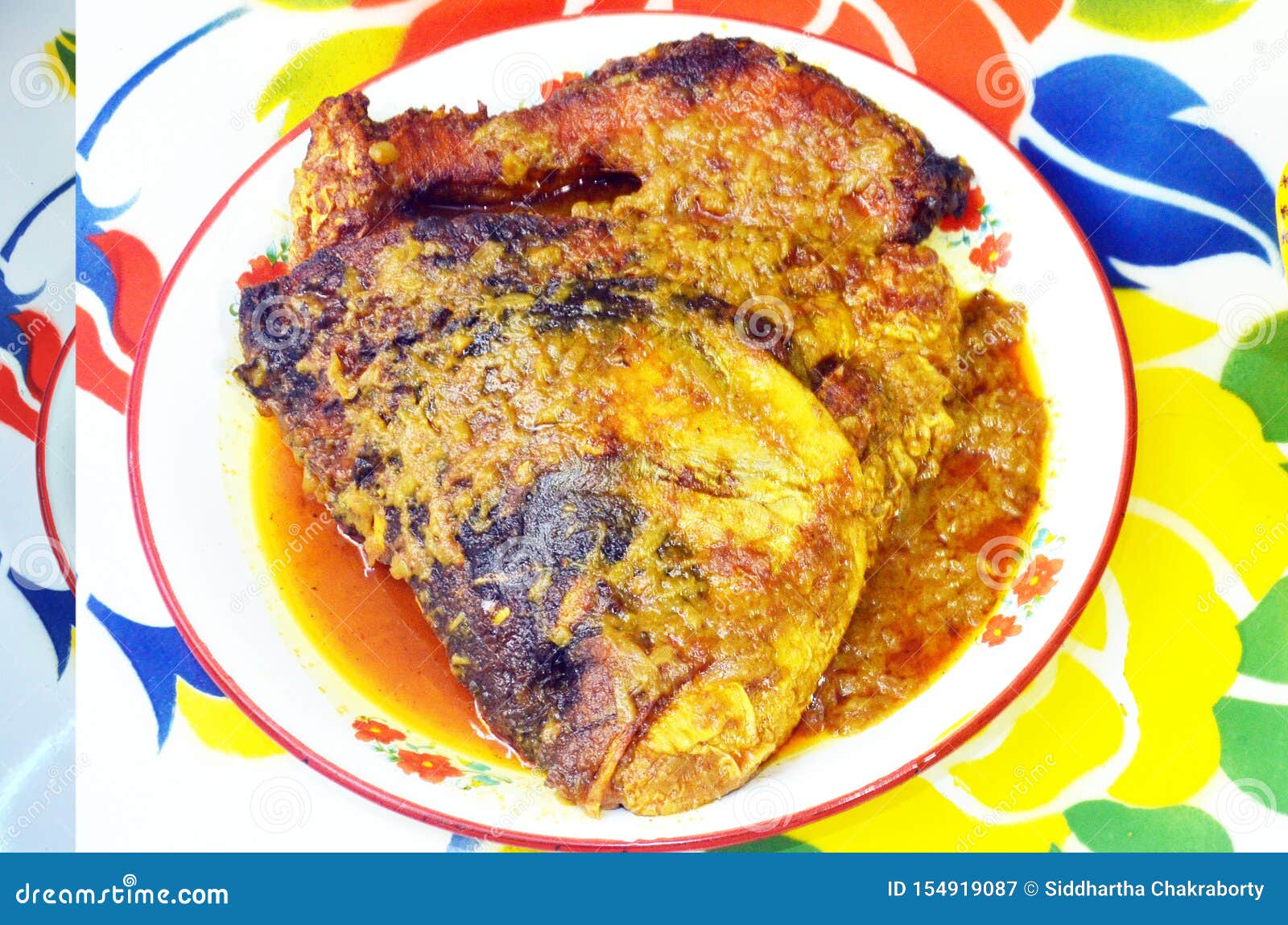 The Fish Head Fried & Cooked Very Well. Stock Image - Image of head ...