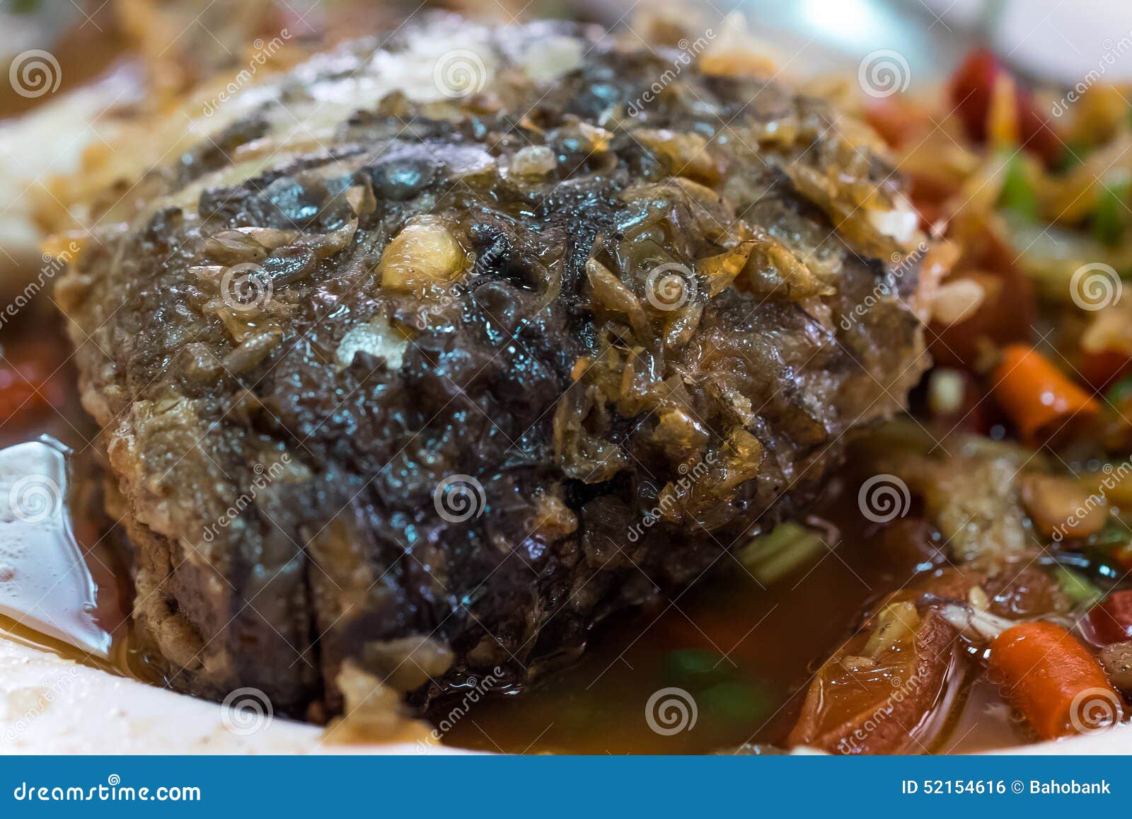 Fish head Fried stock photo. Image of prepared, gourmet - 52154616