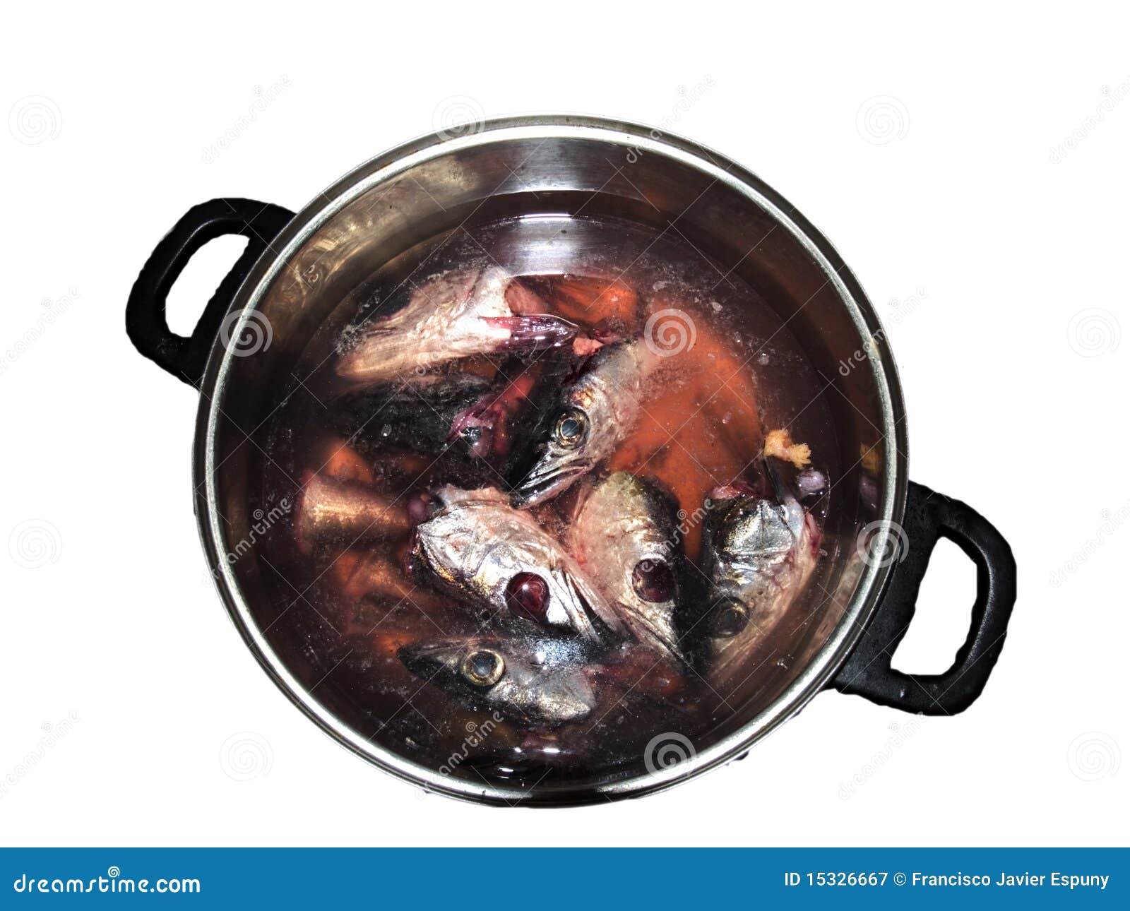 Fish heads in a pot stock image. Image of fish, water - 15326667