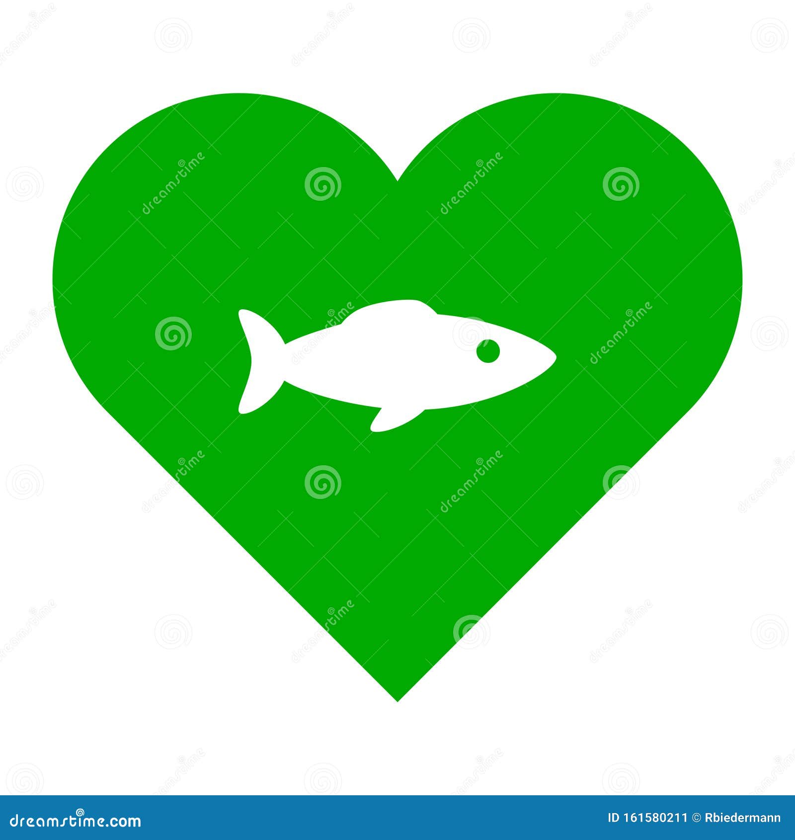 Fish and heart stock vector. Illustration of food, vector - 161580211