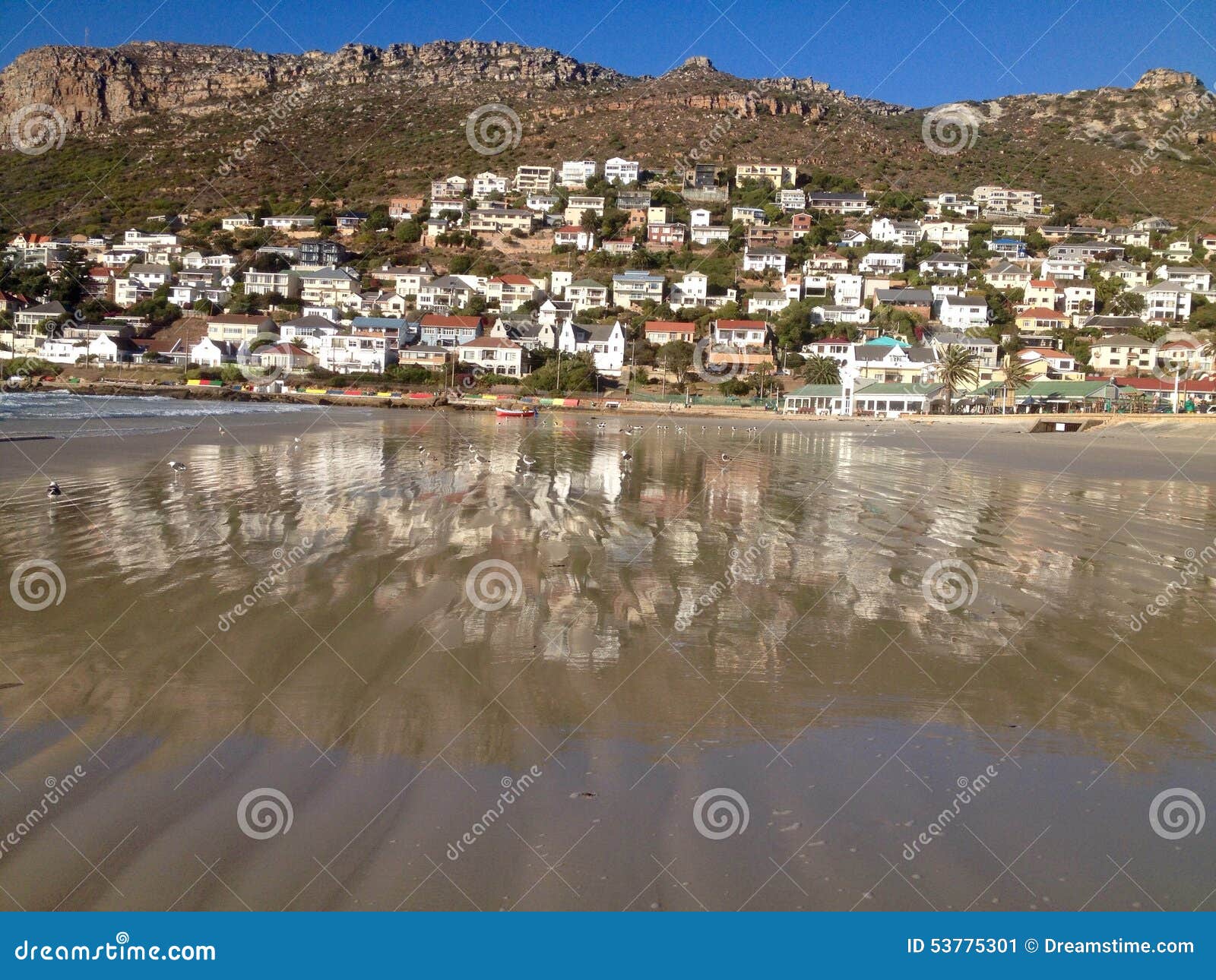 FISH HOEK BEACH stock image. Image of walk, beach, hoek - 53775301