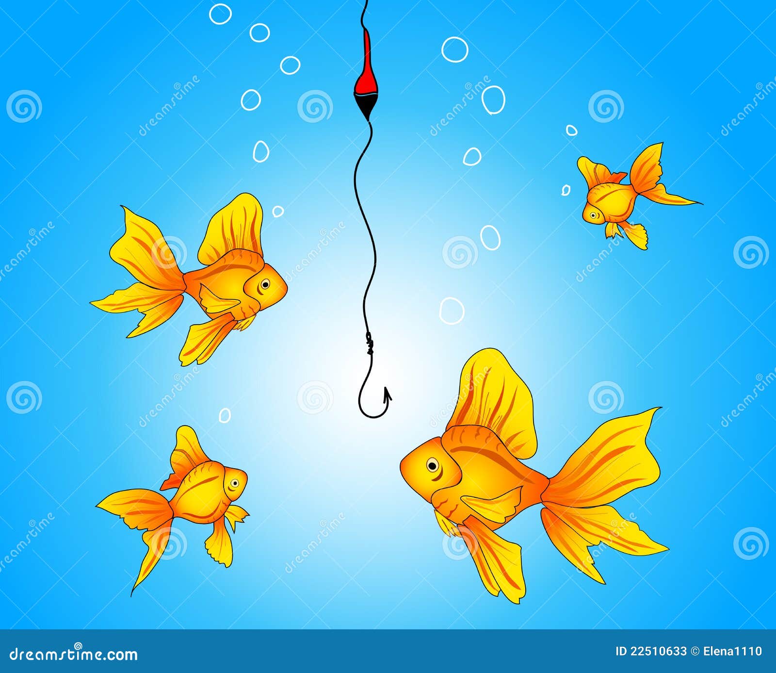 Fish on the hook stock illustration. Illustration of carp - 22510633