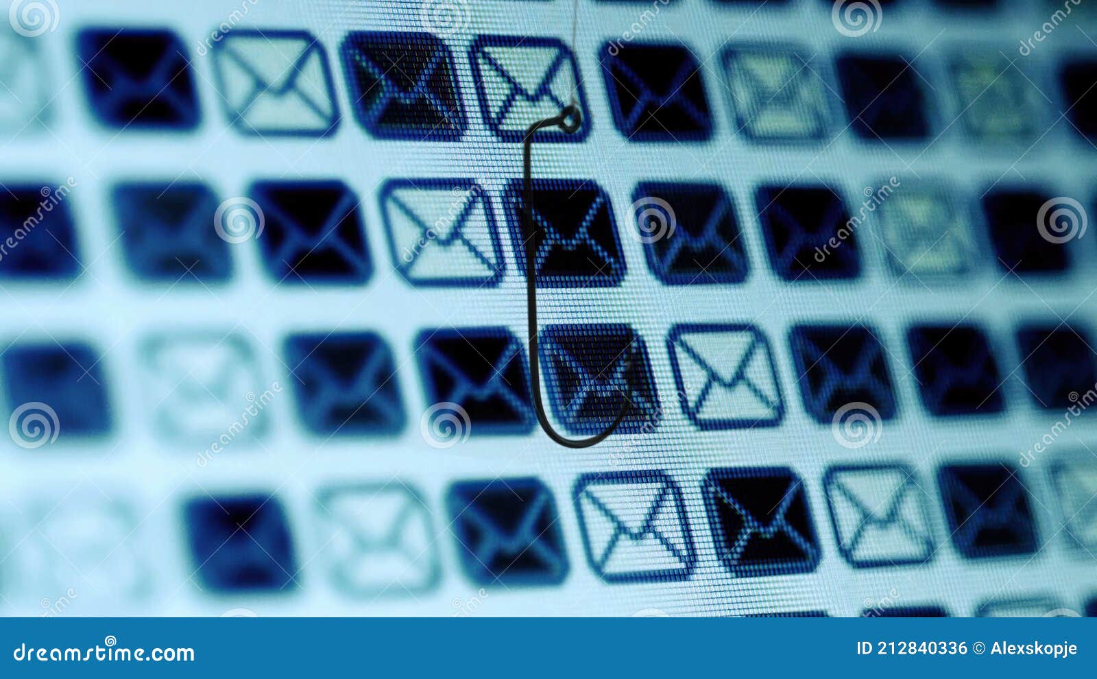 Fish Hook Against Mail Bacround Phishing Concept Stock Photo - Image of ...