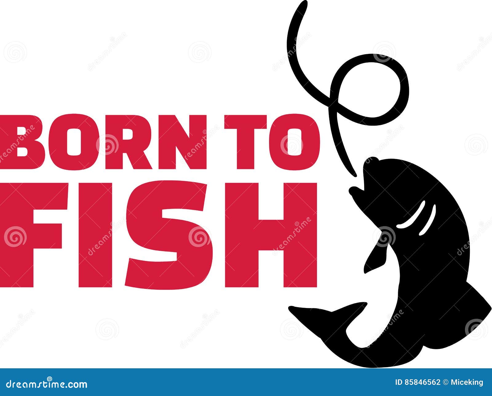 Fish on Hook with Born To Fish Stock Vector - Illustration of symbol ...