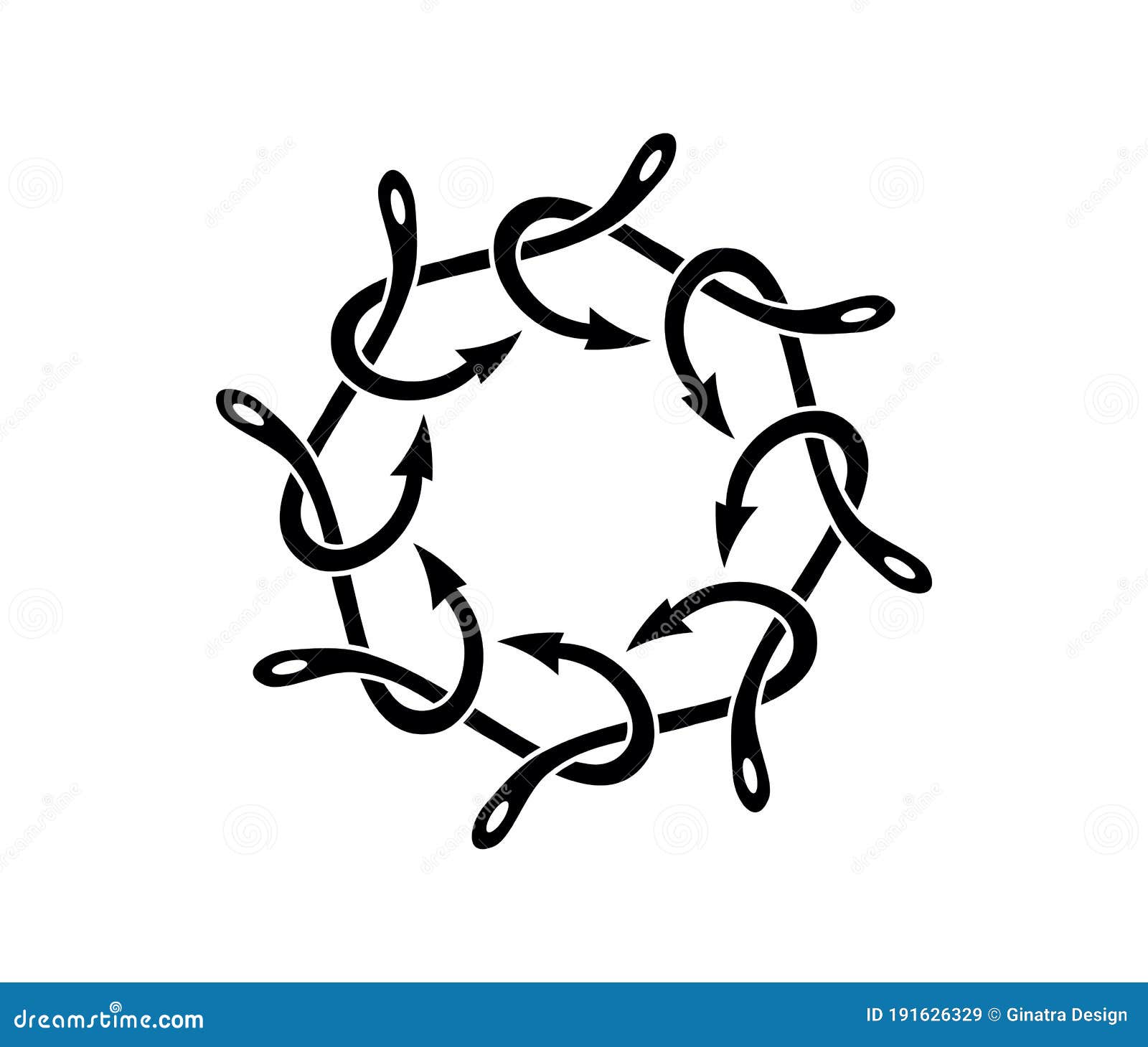 Fish hook circle logo sign stock illustration. Illustration of black ...