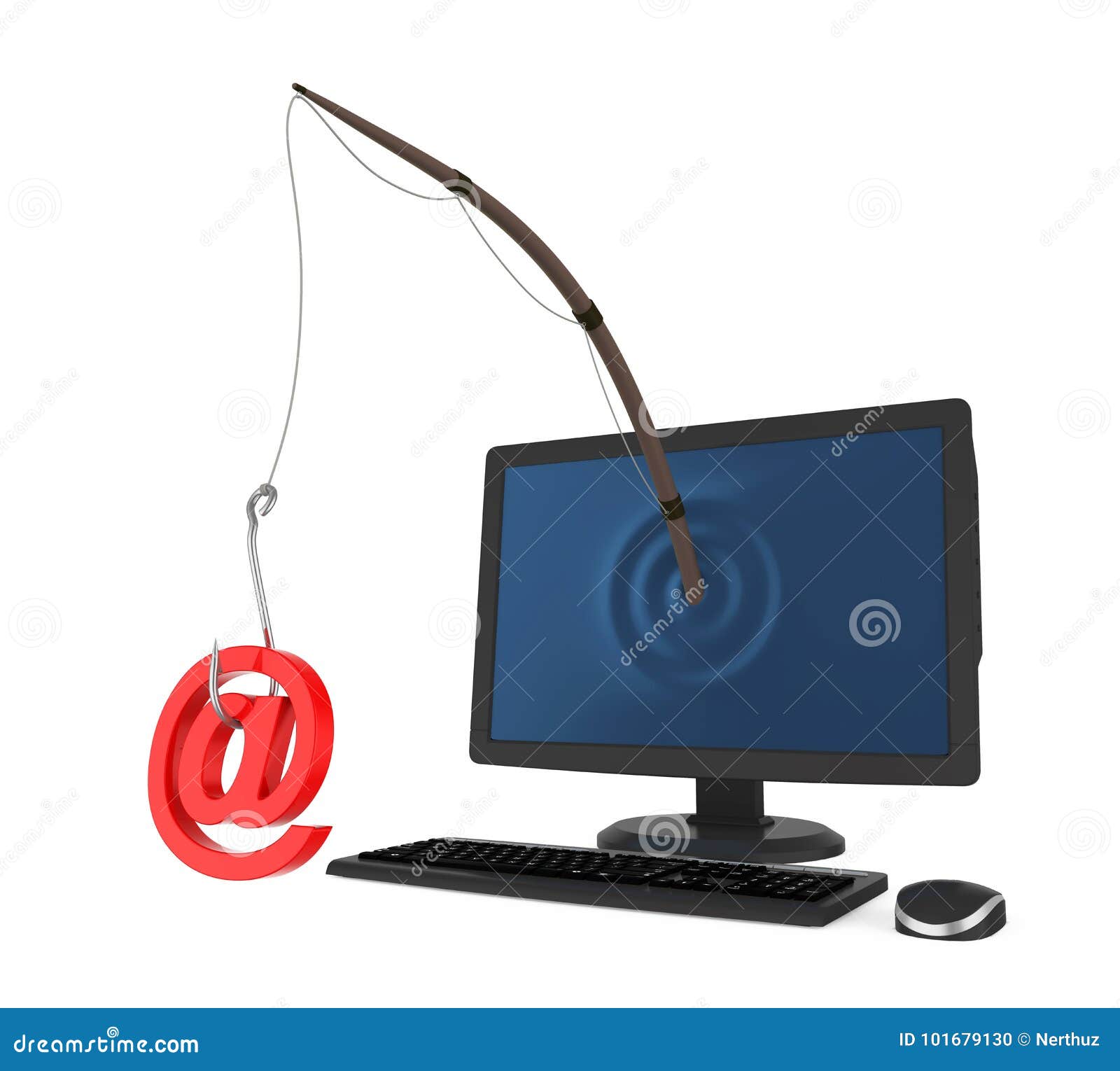 Fish Hook with Email Sign Isolated Stock Illustration - Illustration of ...
