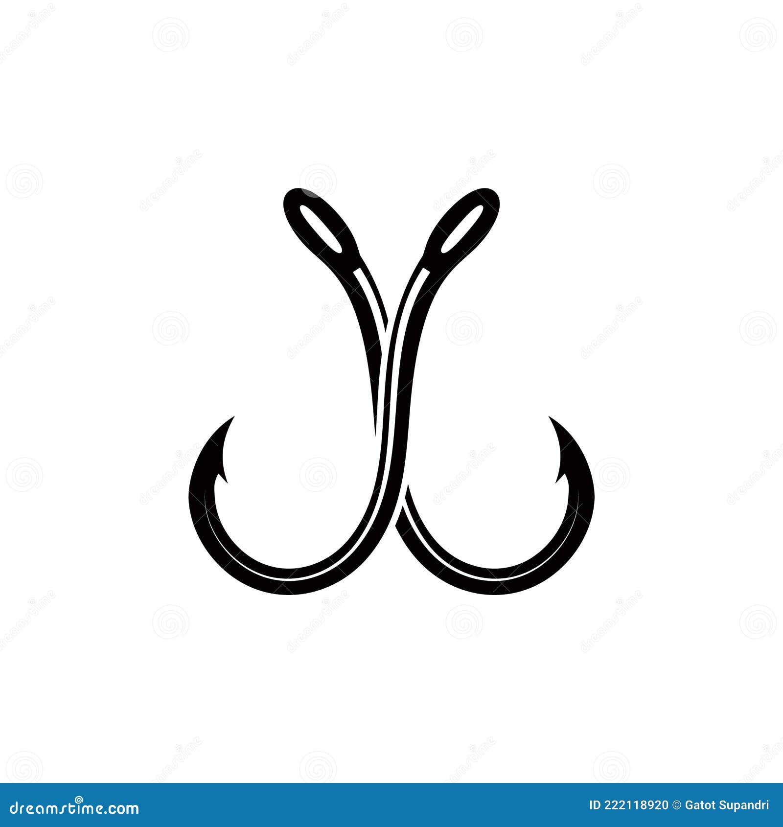 Fish Hook Icon Vector Logo Design Template Stock Vector - Illustration ...