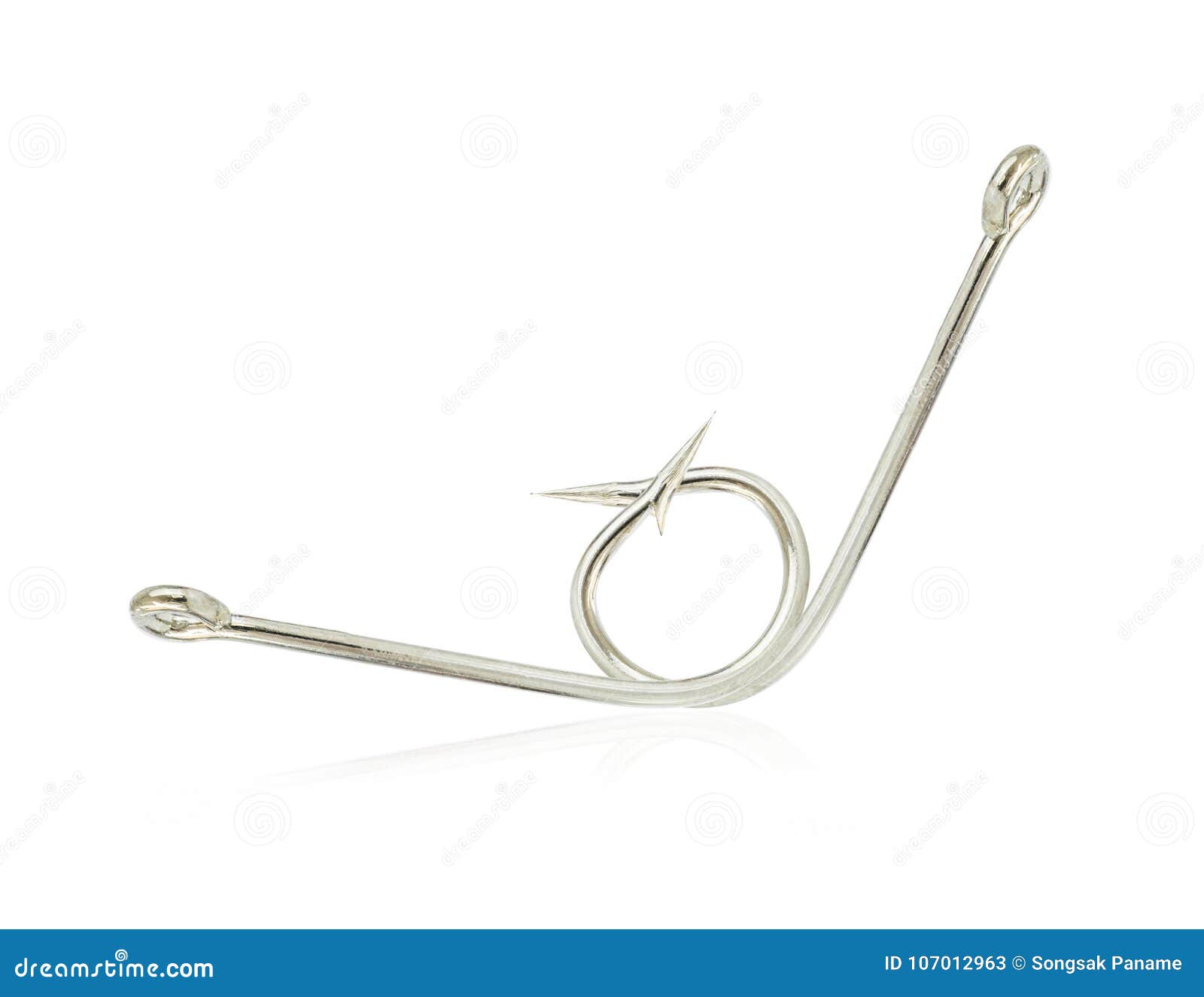 Fish Hook Isolate on a White Background Stock Image - Image of gold ...