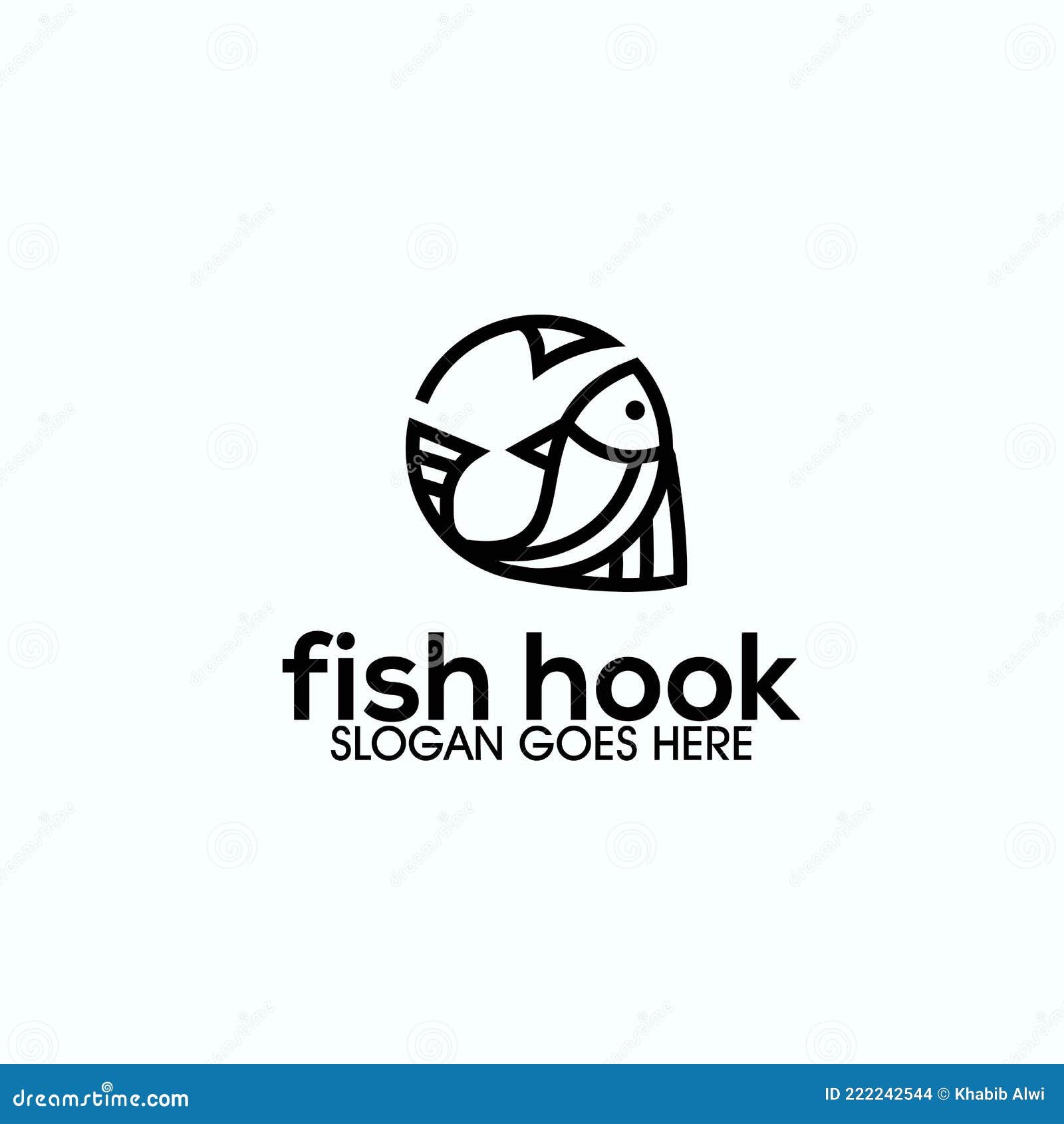Fish hook logo stock vector. Illustration of logo, lake - 222242544