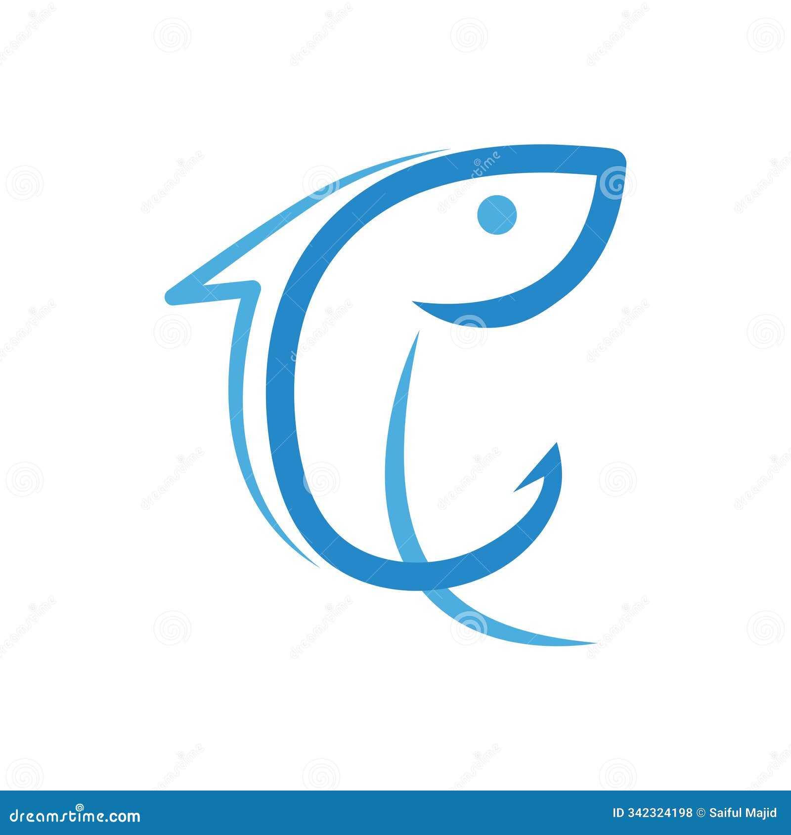 Fish Hook Logo Template Icon Stock Illustration - Illustration of badge ...