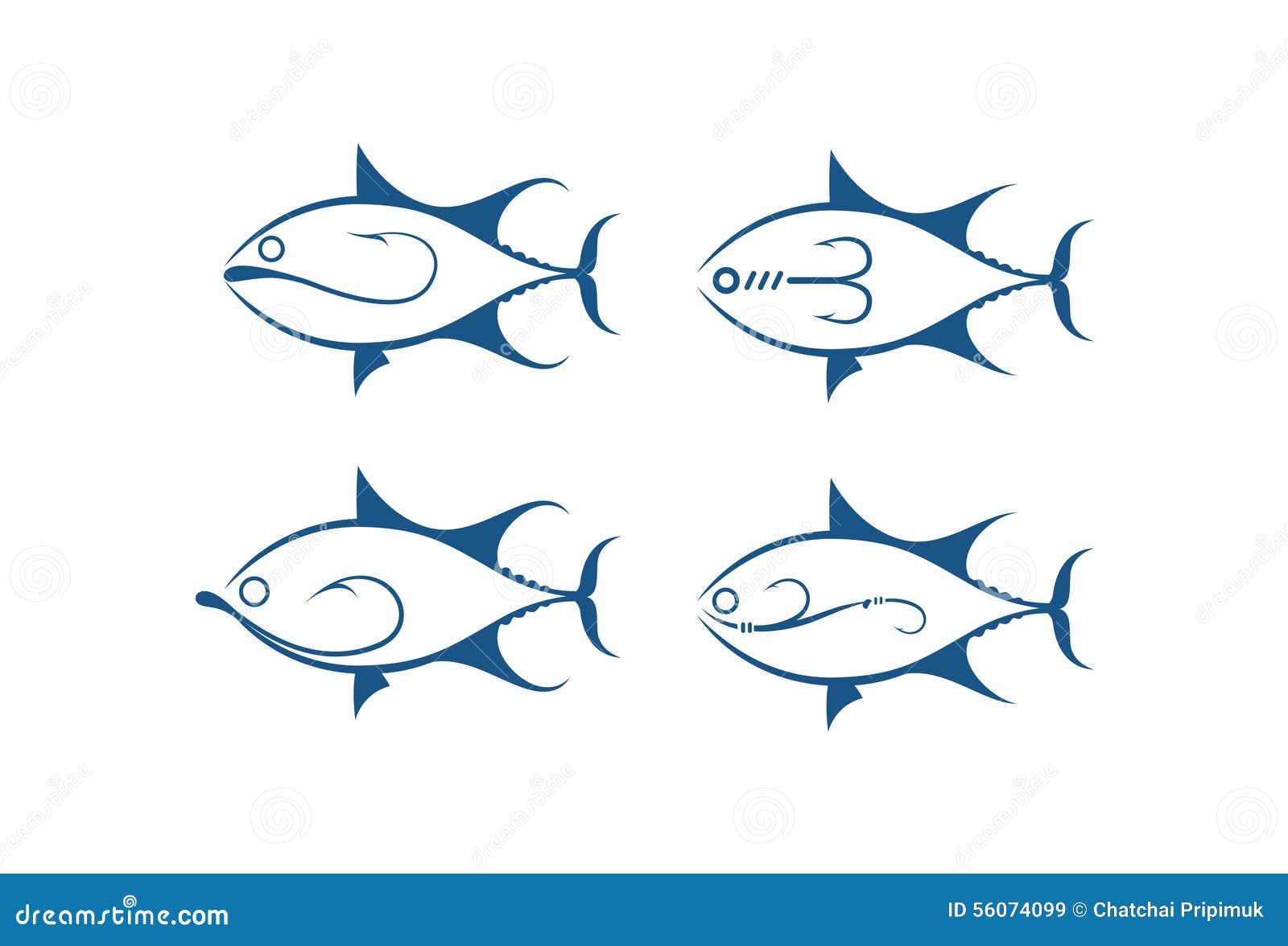 Fish and hook, vector stock vector. Illustration of hook - 56074099