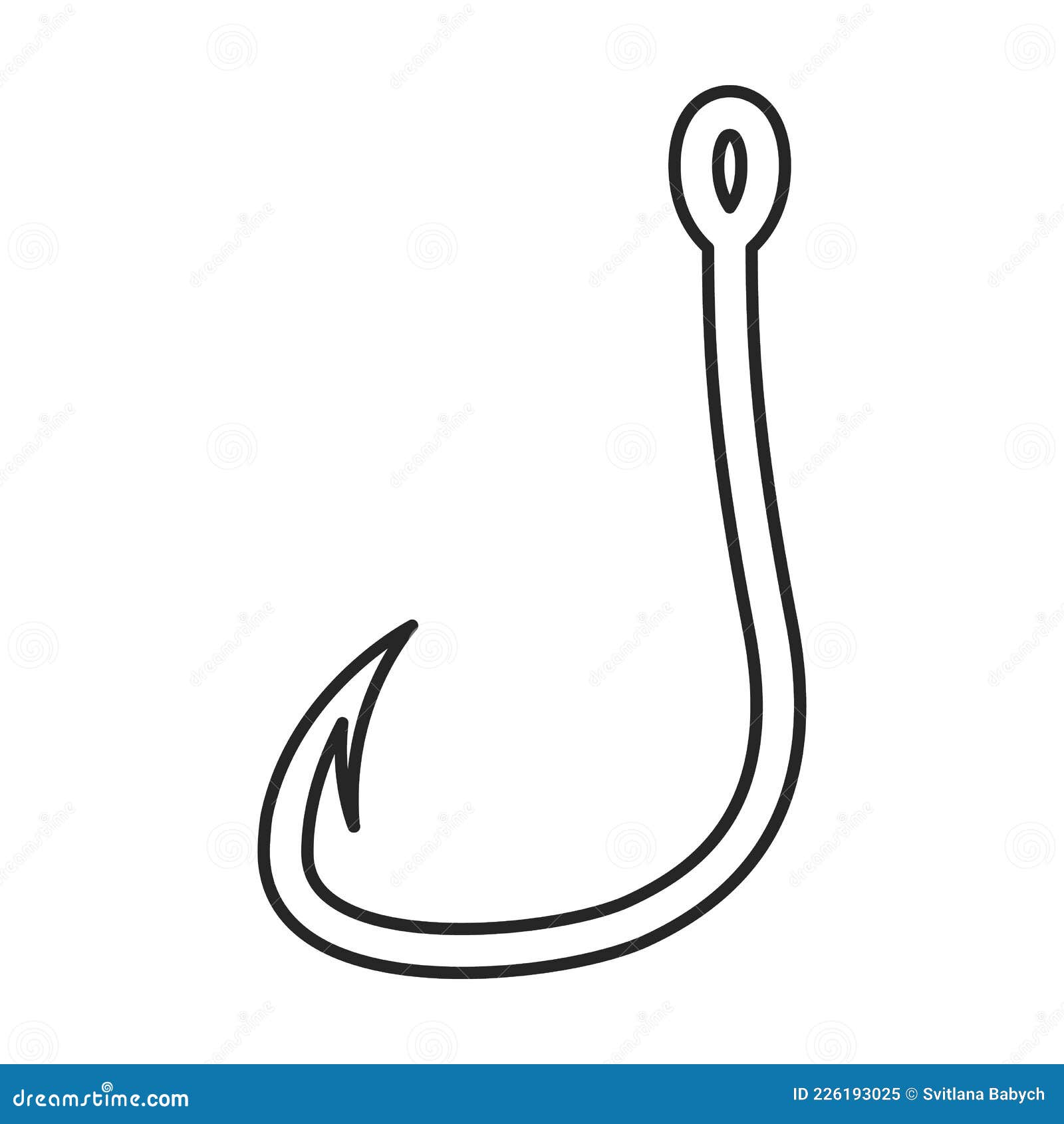 Fish Hook Vector Icon.Outline Vector Icon Isolated on White Background ...