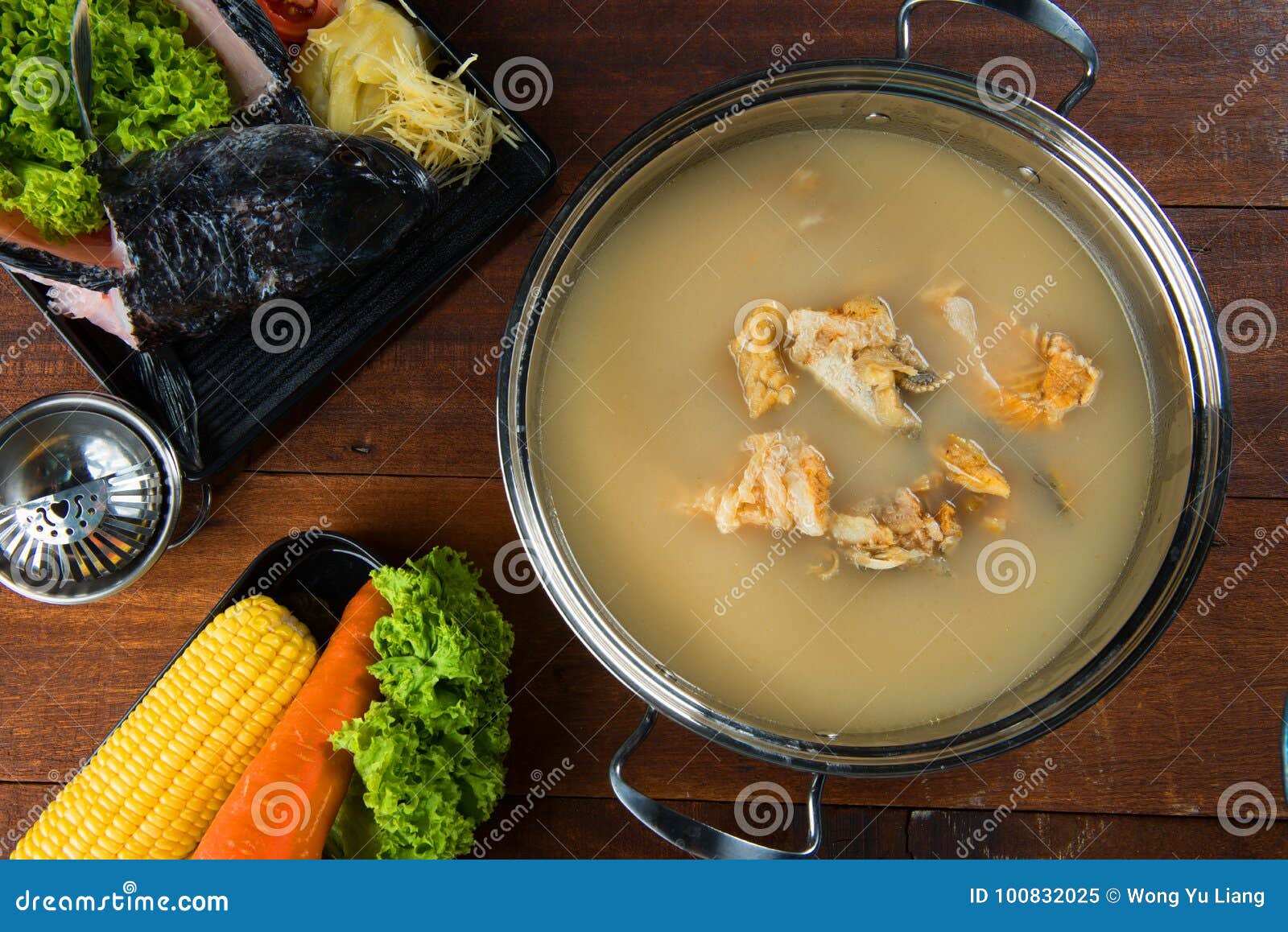 Fish hot pot stock image. Image of mullet, traditional - 100832025
