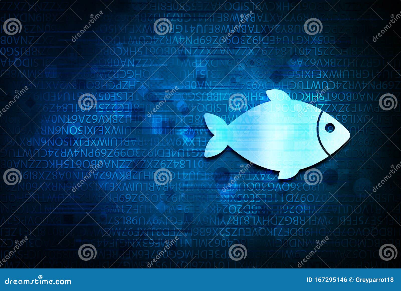 Fish Icon Abstract Blue Background Illustration Design Stock ...