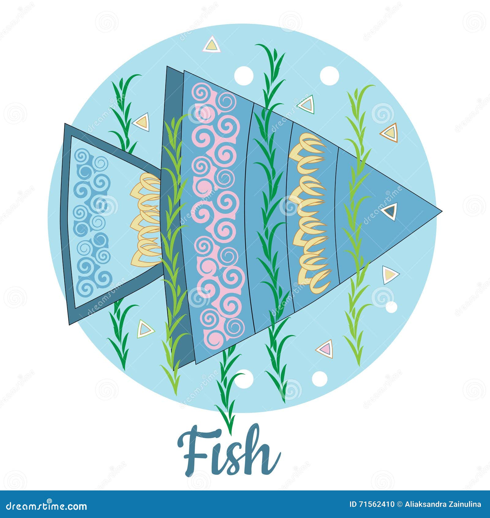 Fish Icon on Blue Background Stock Vector - Illustration of nature ...
