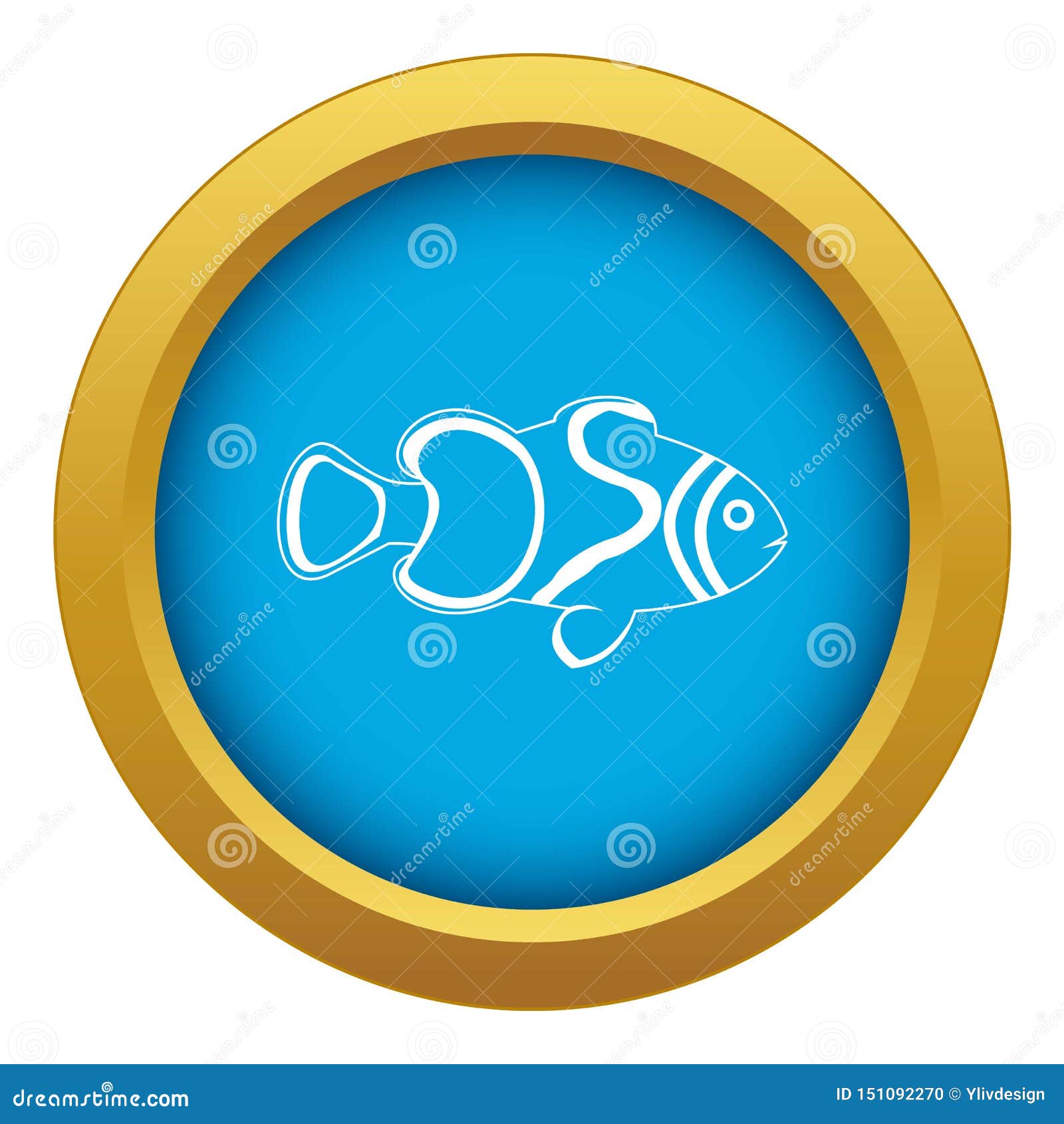 Fish Icon Blue Vector Isolated Stock Vector - Illustration of blue ...