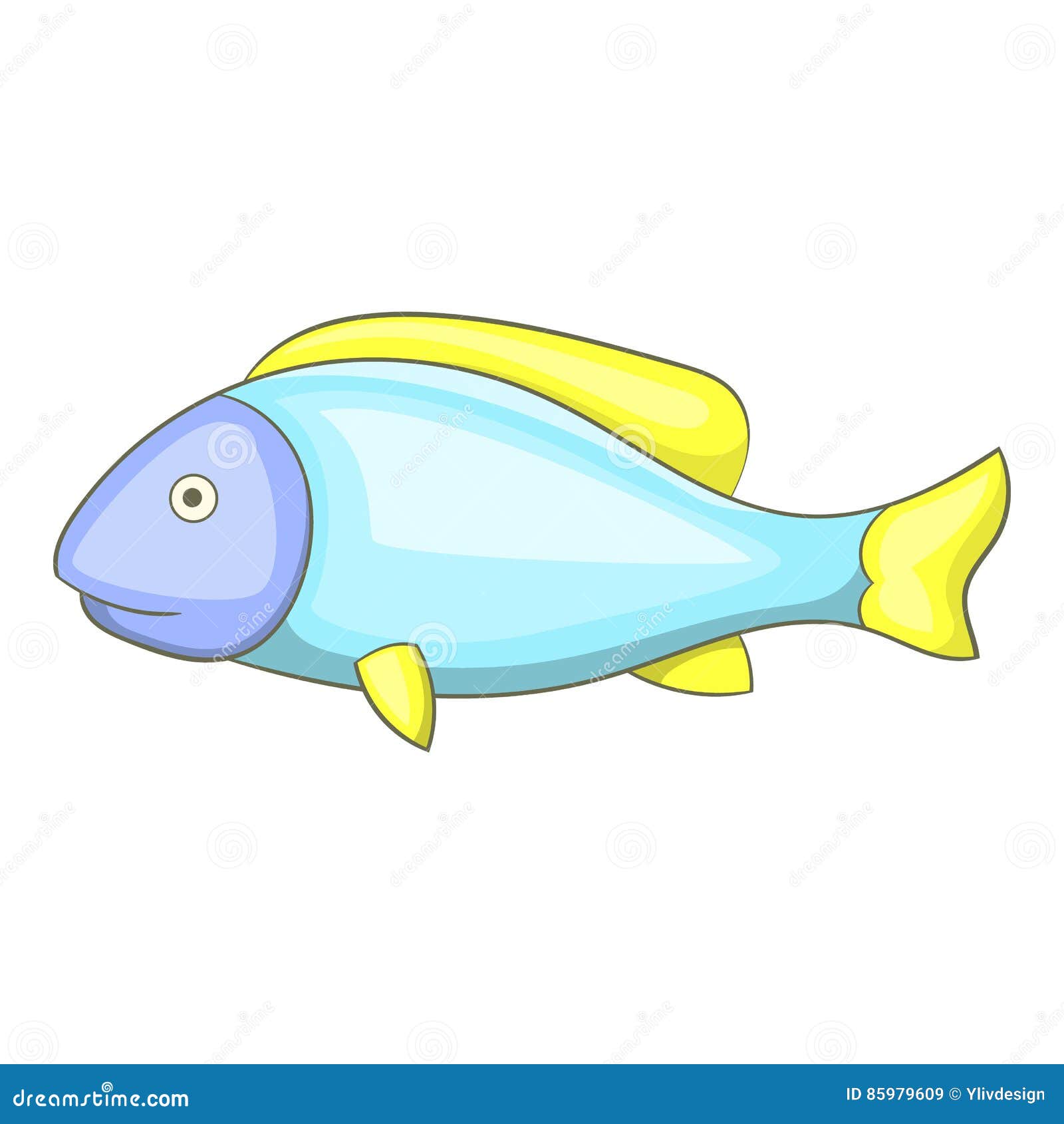 Fish icon, cartoon style stock vector. Illustration of seawater - 85979609
