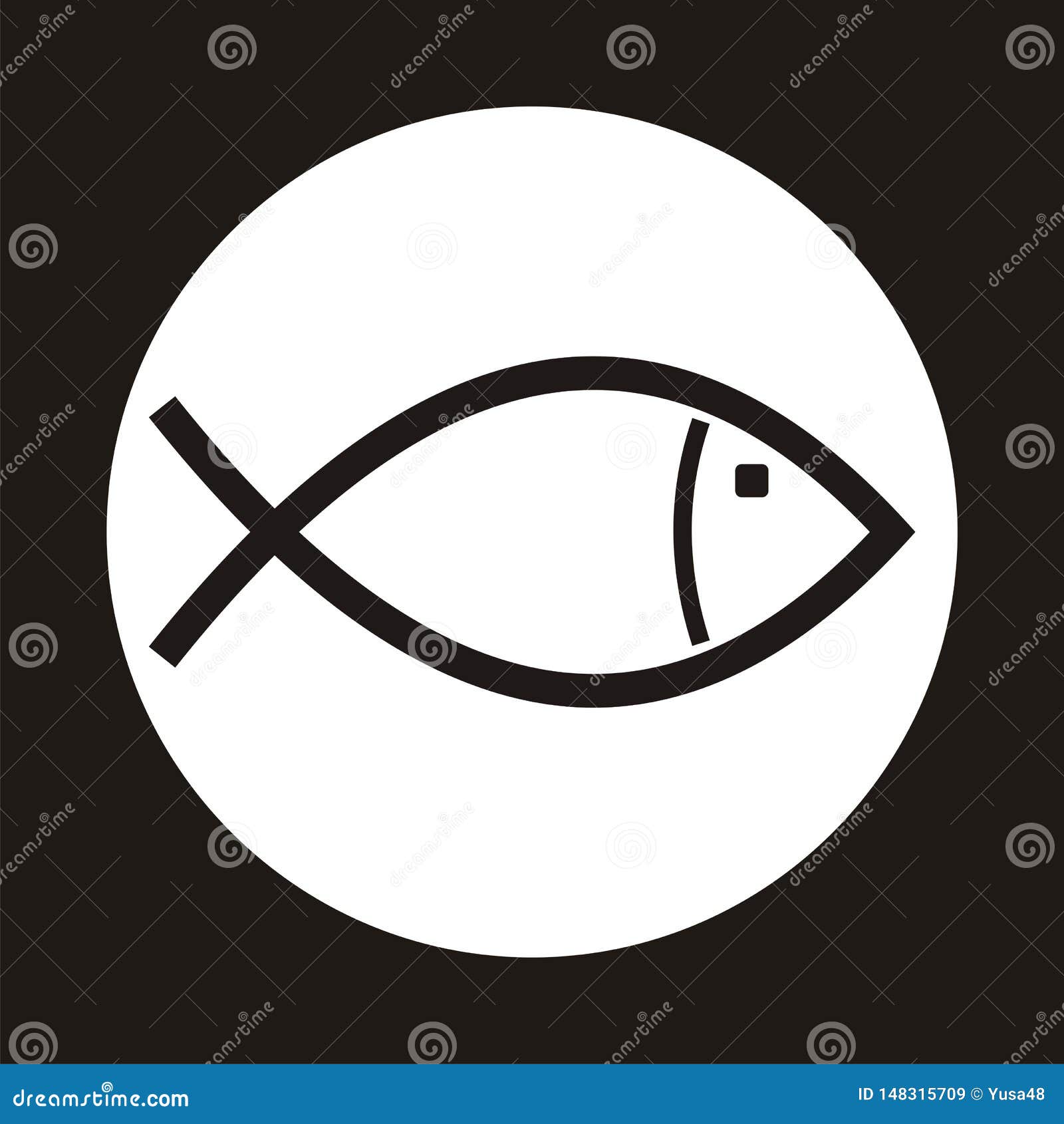 Fish Icon in the Circle. Vector Illustration Stock Vector ...