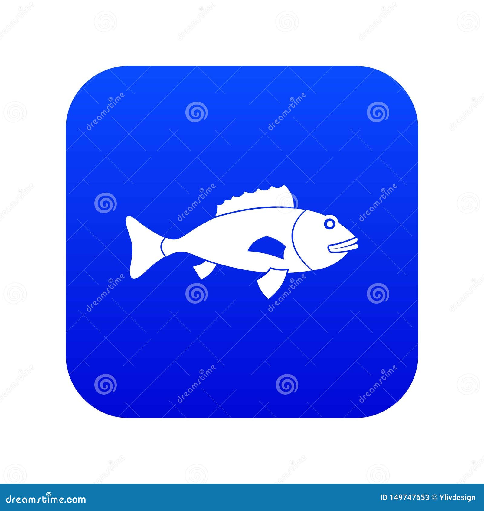 Fish icon digital blue stock vector. Illustration of vector - 149747653