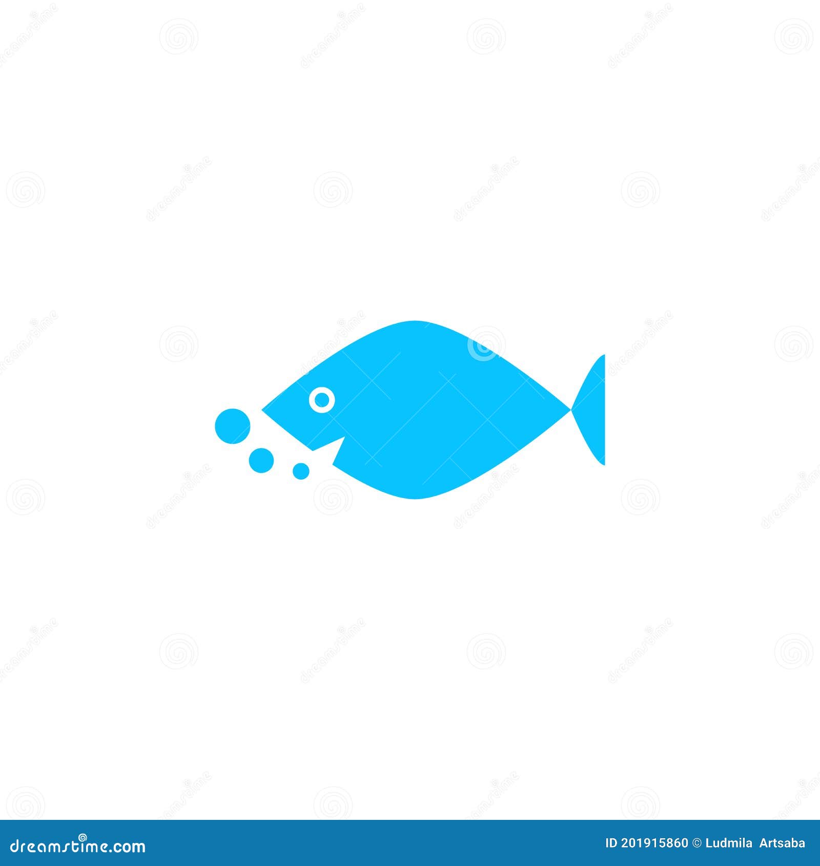 Fish icon flat stock illustration. Illustration of tail - 201915860