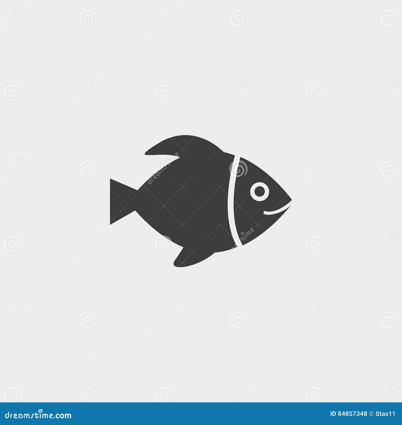 Fish Icon in a Flat Design in Black Color. Vector Illustration Eps10 ...