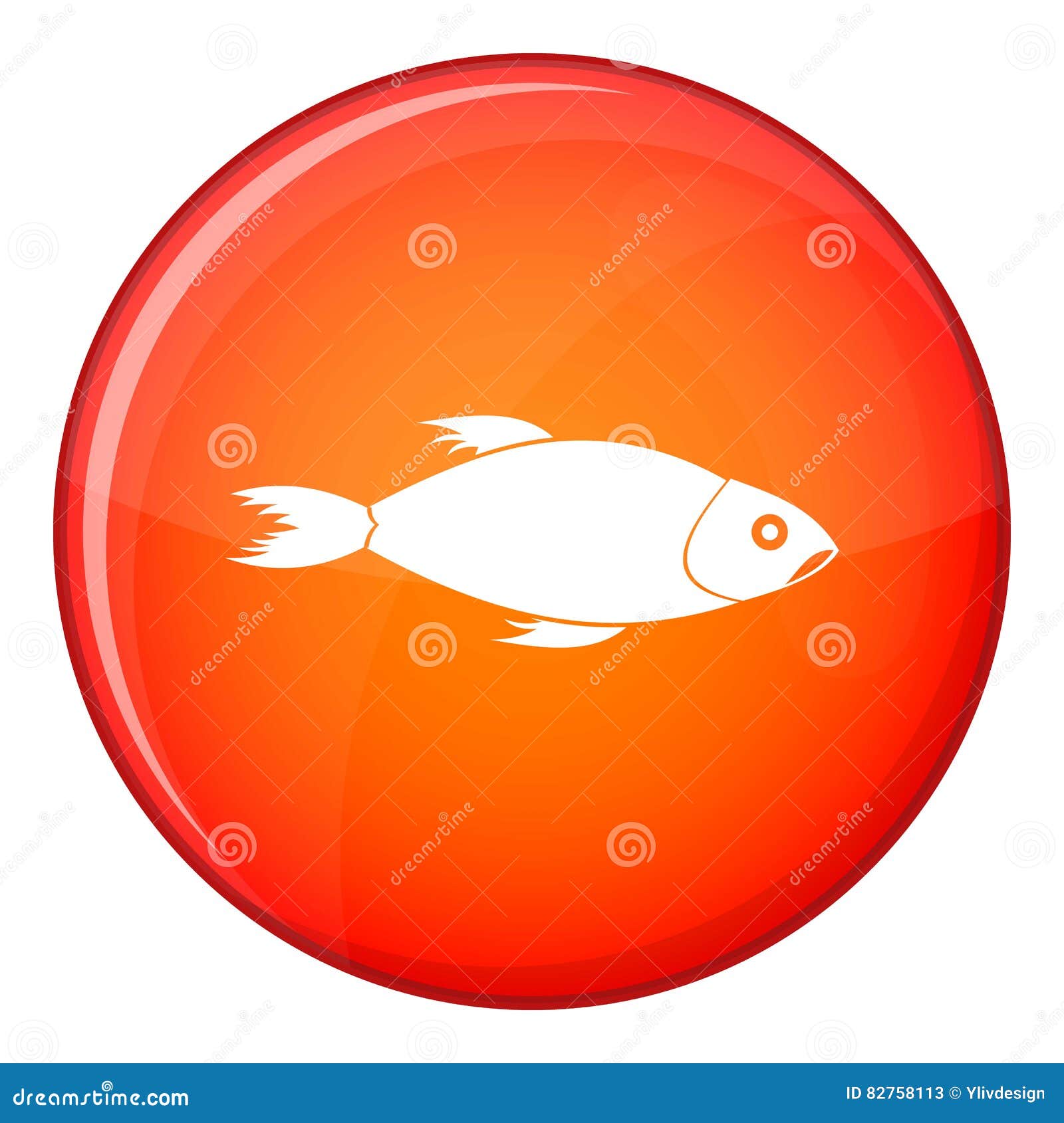 Fish icon, flat style stock vector. Illustration of element - 82758113