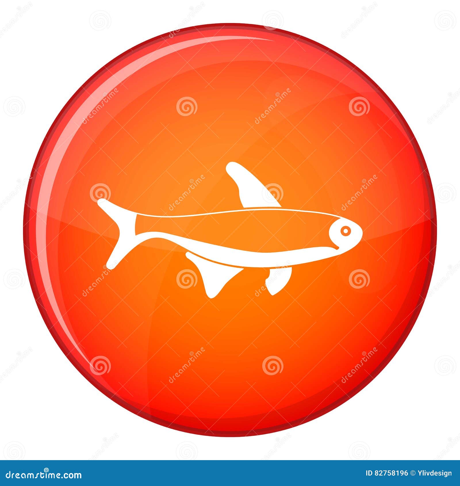 Fish icon, flat style stock vector. Illustration of animal - 82758196