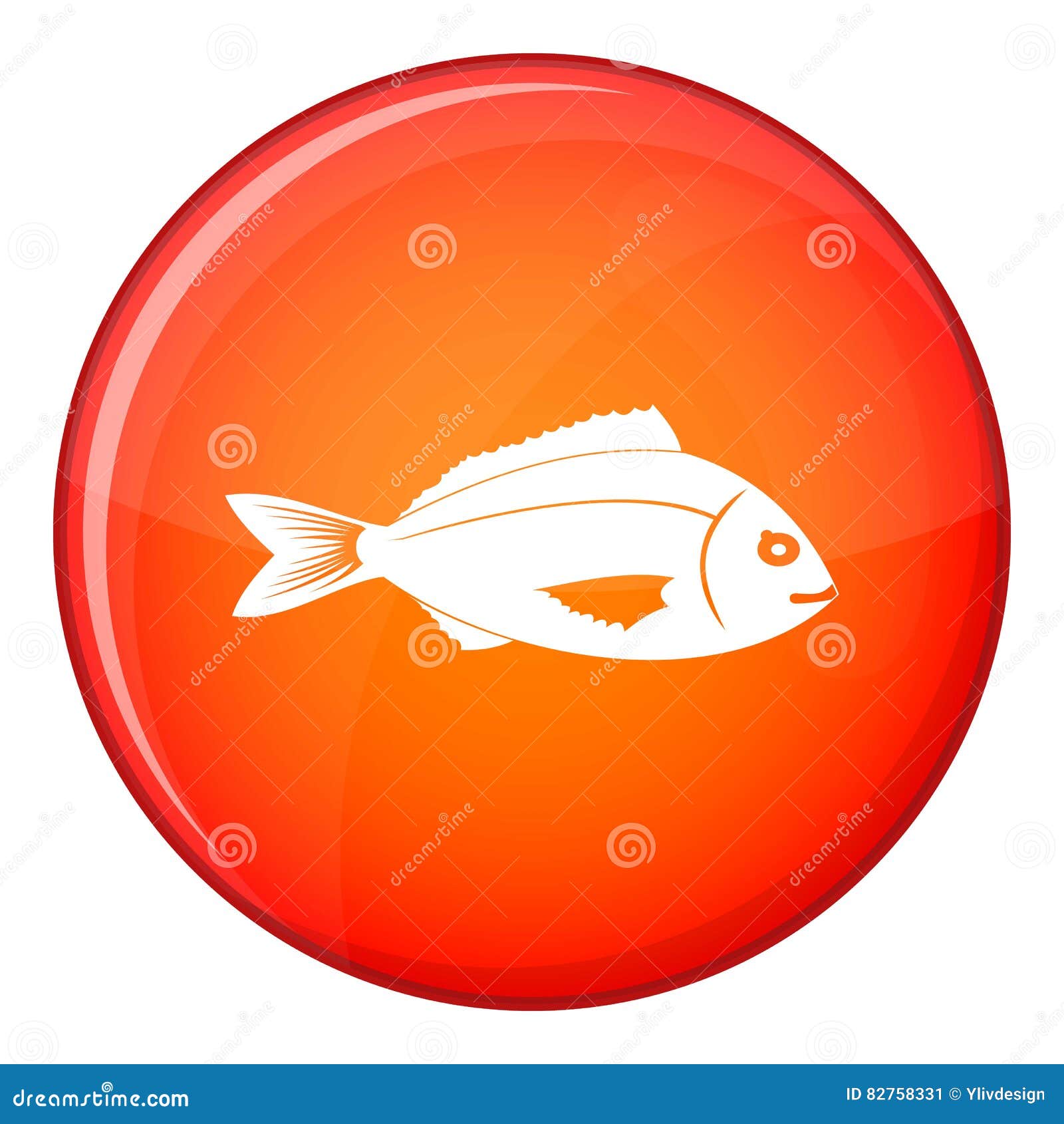 Fish icon, flat style stock vector. Illustration of element - 82758331