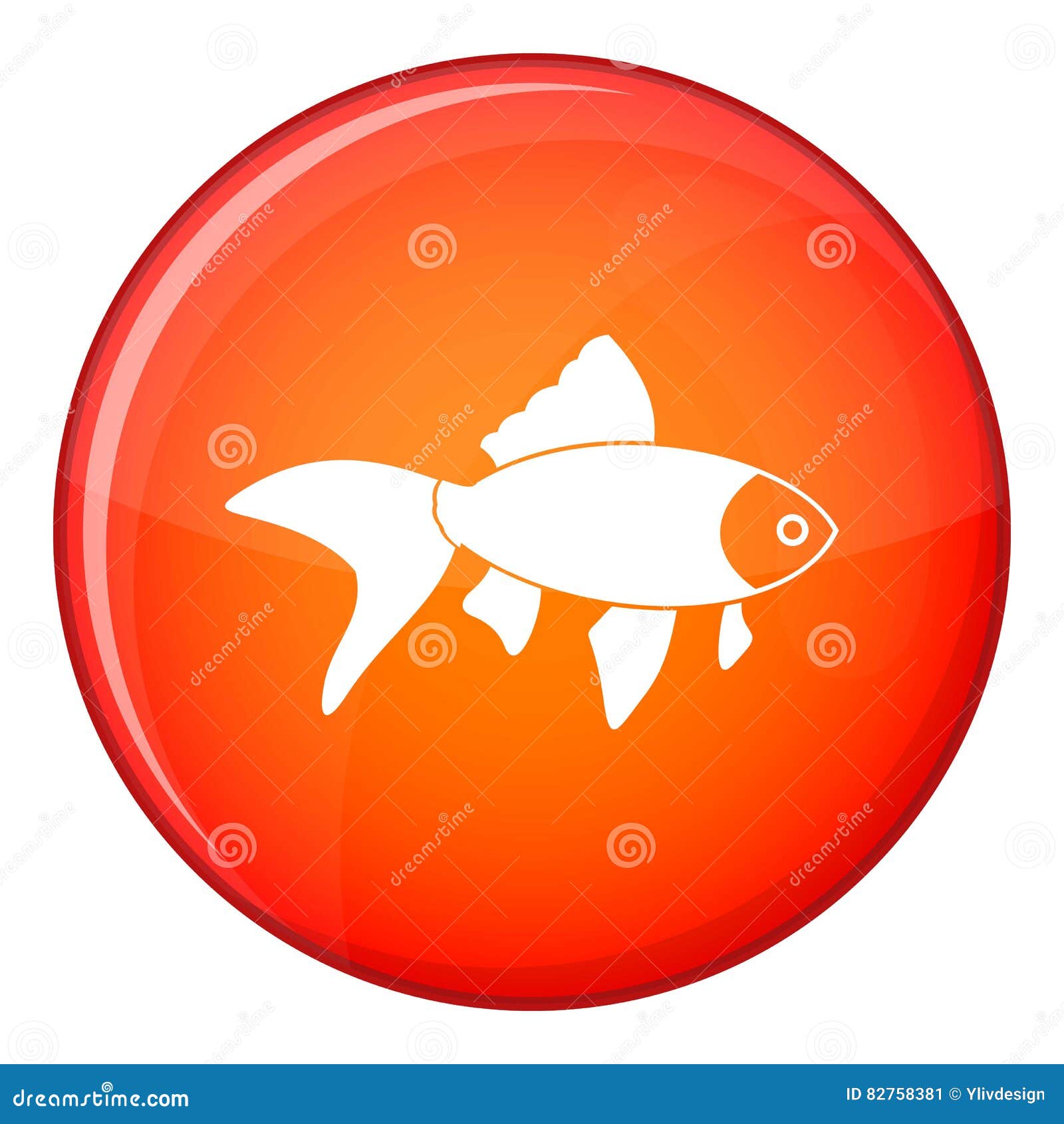 Fish icon, flat style stock vector. Illustration of animal - 82758381