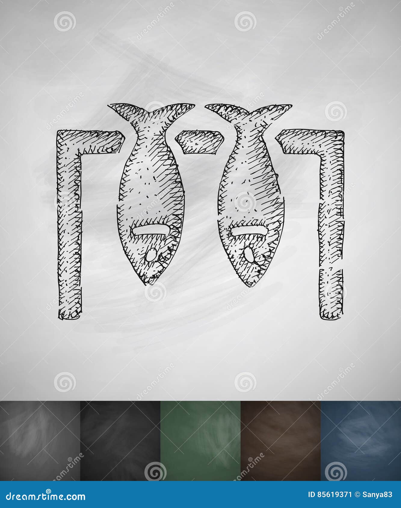 Fish Icon. Hand Drawn Vector Illustration Stock Vector - Illustration ...