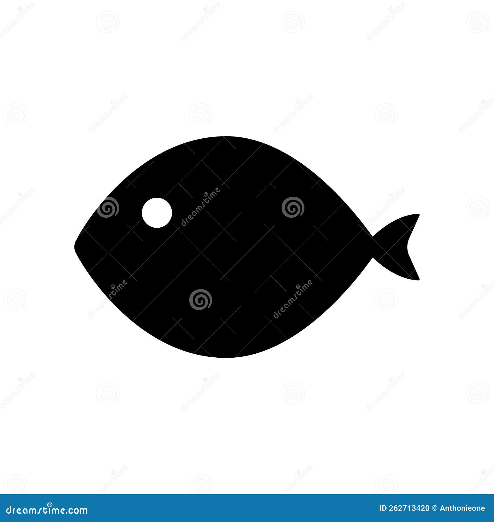 Fish Icon Isolated Flat Design Vector Illustration Stock Illustration ...