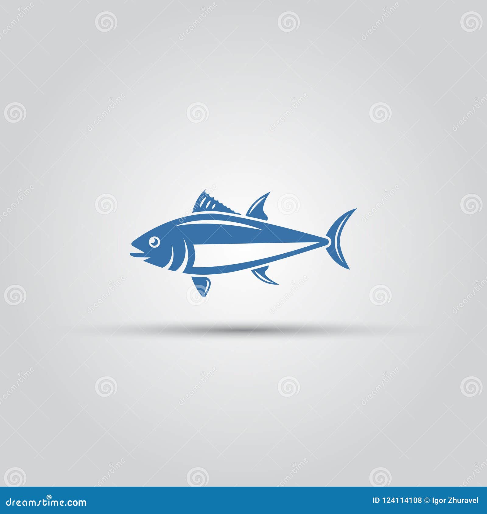 Fish Icon Isolated Vector, Bluefin Fish Icon Stock Vector ...