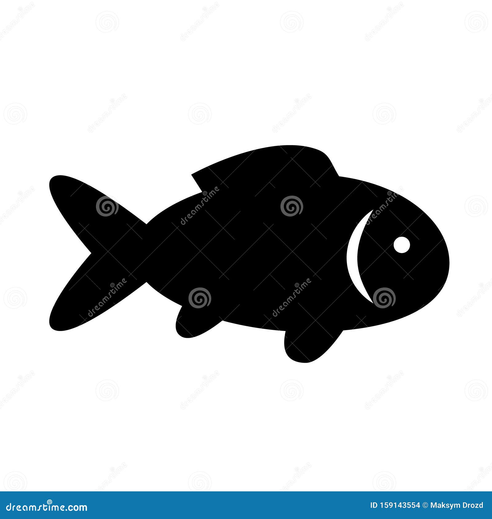 Fish Icon Isolated Vector Symbol Stock Vector - Illustration of water ...